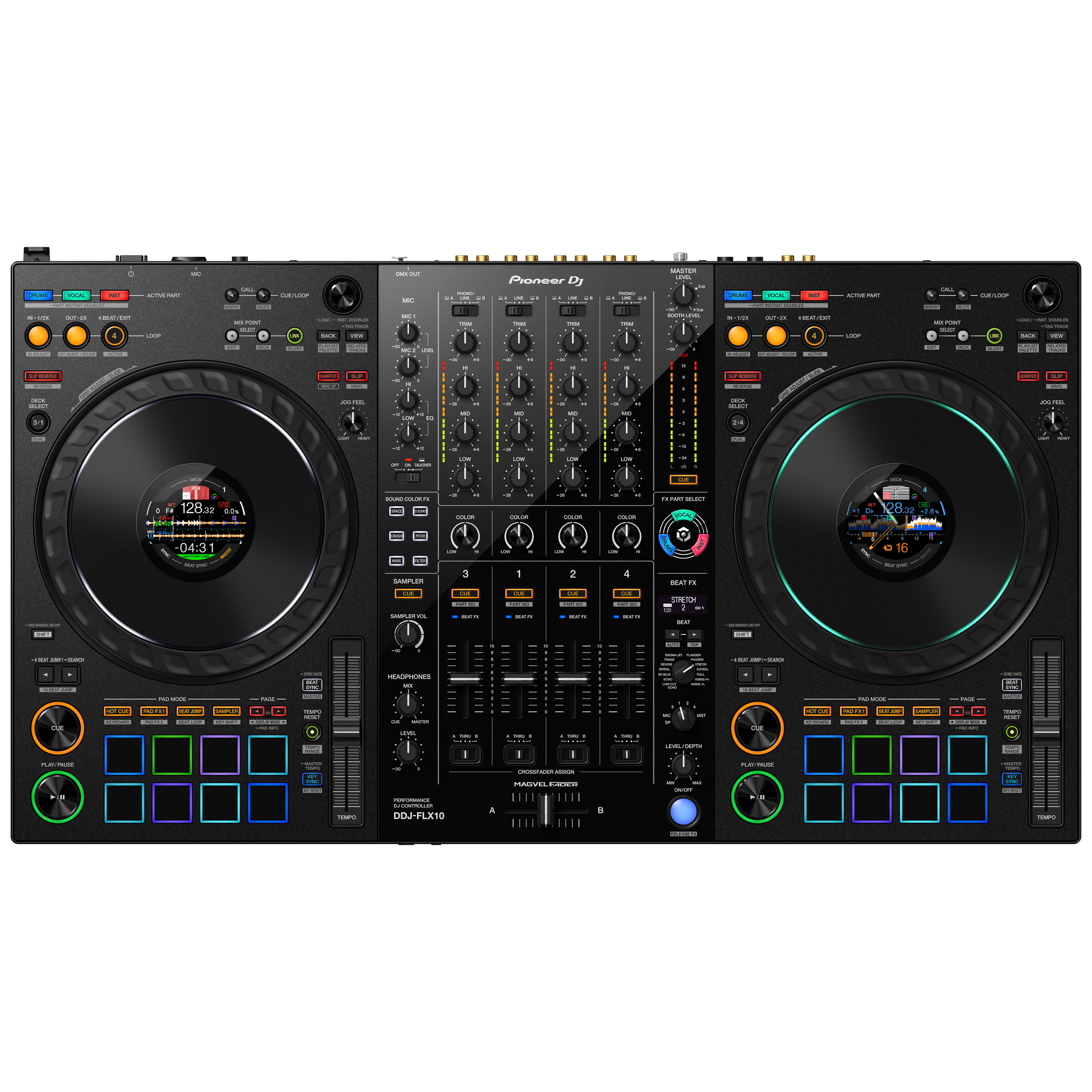Pioneer DJ Pack DDJ-FLX10 + Classic 5 Pack - Contrôleur DJ USB ...