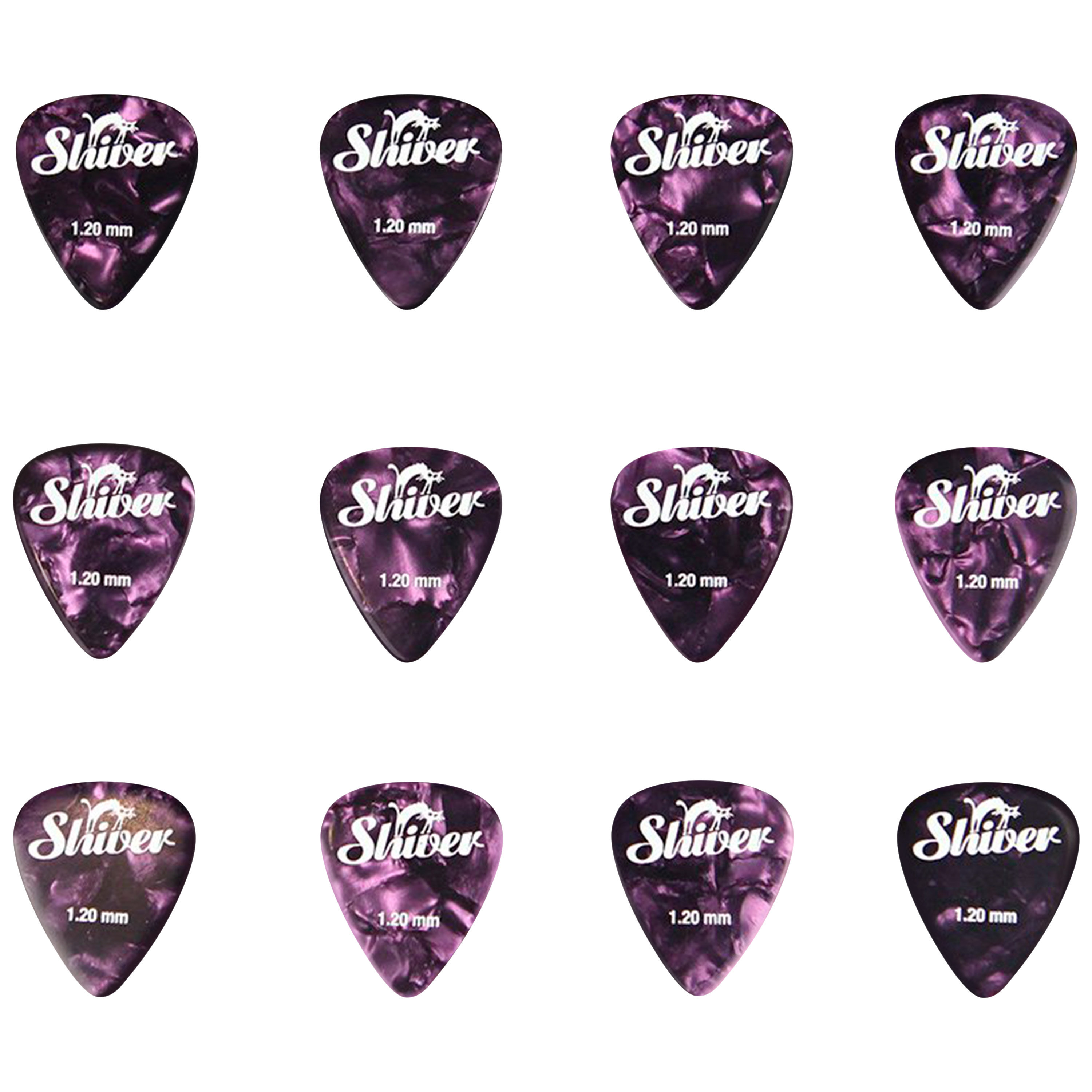 Shiver Médiators Celluloïd 1,20 mm Boîte de 12 Violet - Médiators SonoVente.com
