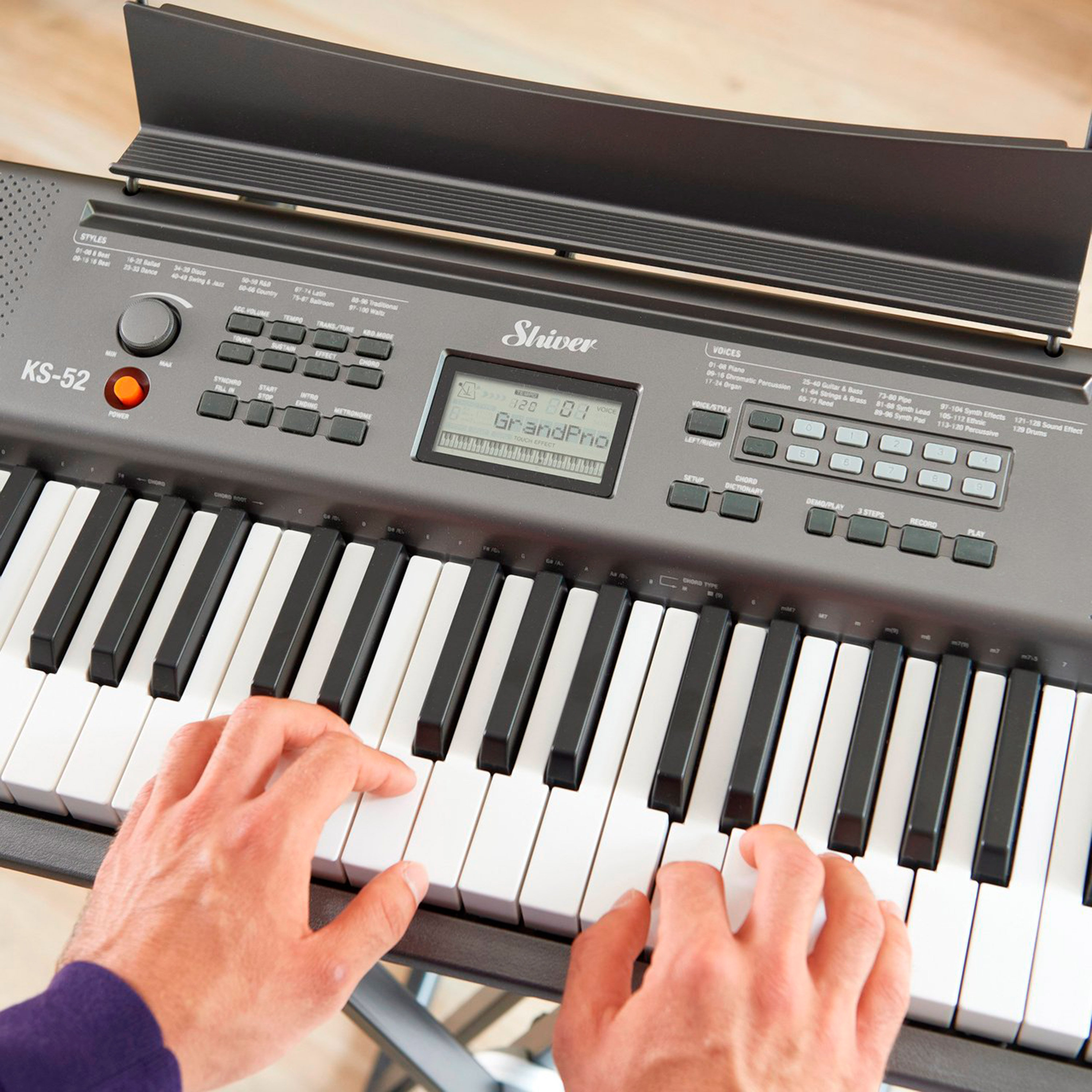 Shiver KS-52 clavier arrangeur 61 touches gris métallisé - Clavier ...