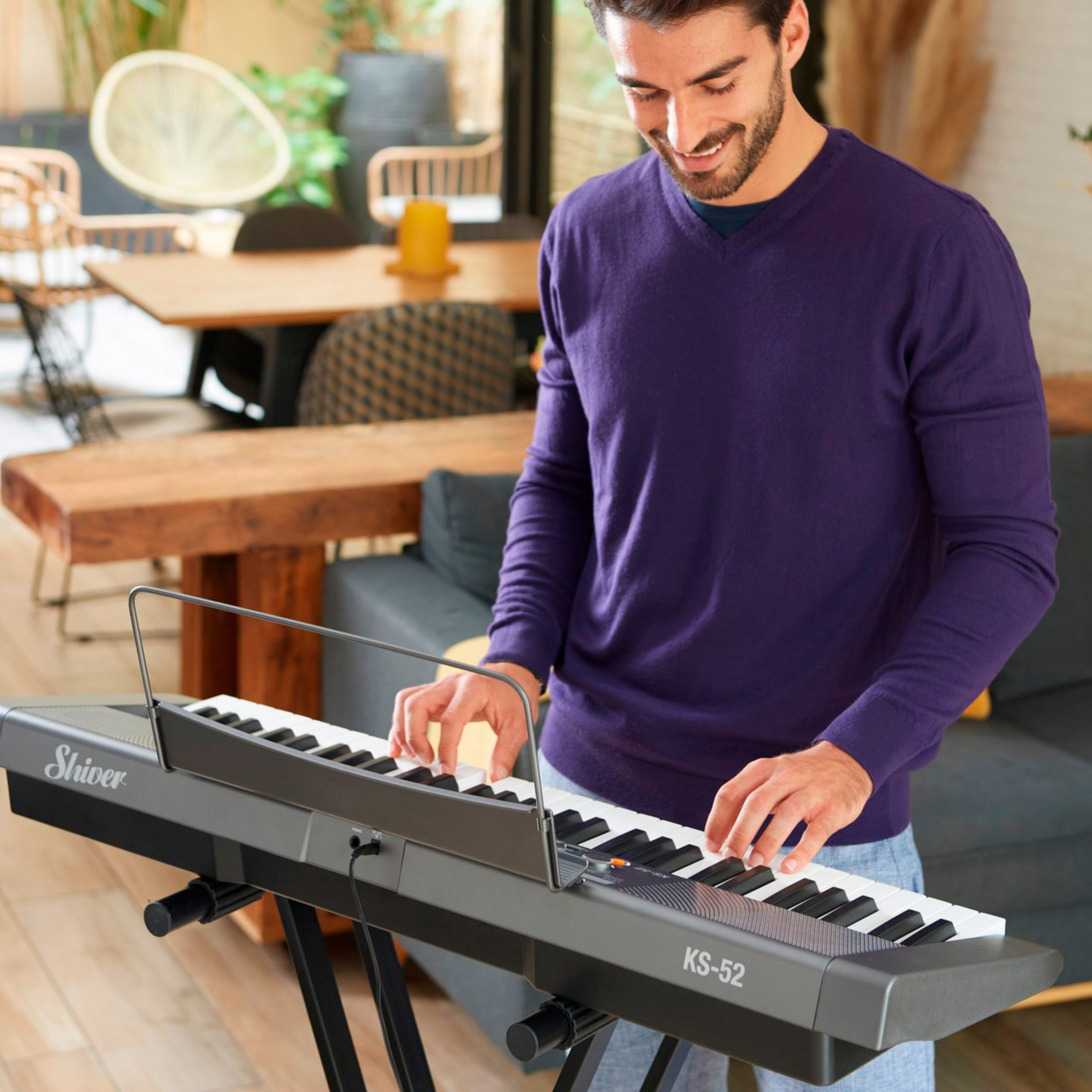 Shiver KS-52 clavier arrangeur 61 touches gris métallisé - Clavier ...