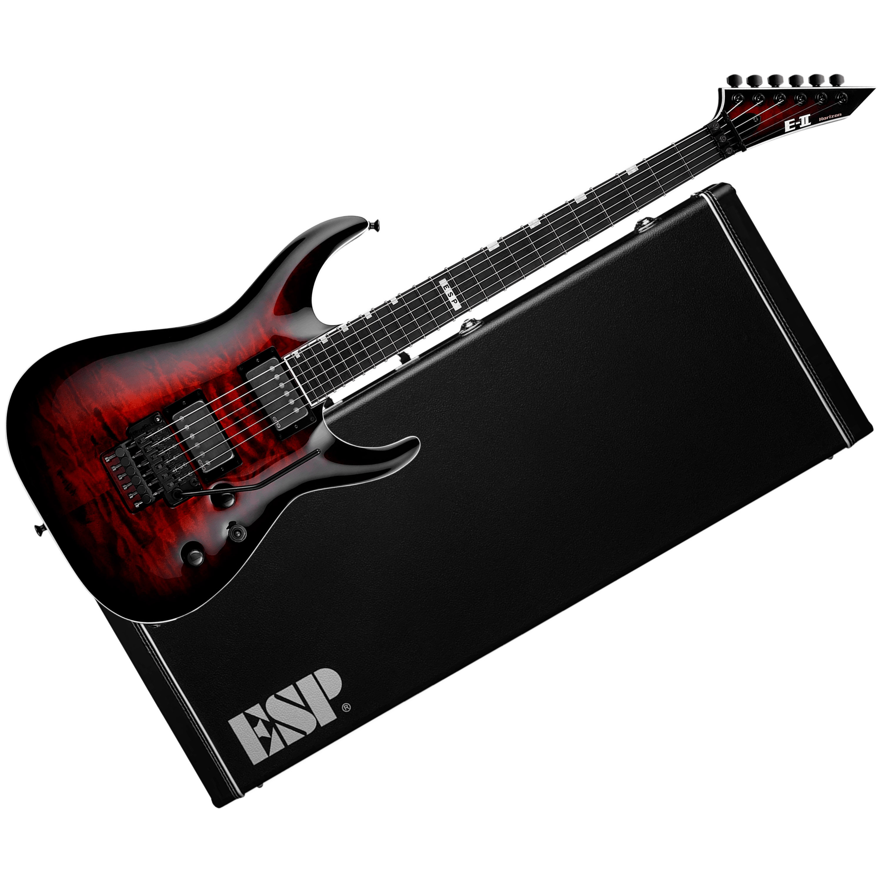 ESP E-II Horizon FR-II See Thru Black Cherry Sunburst - ST Style Guitar SonoVente.com - en
