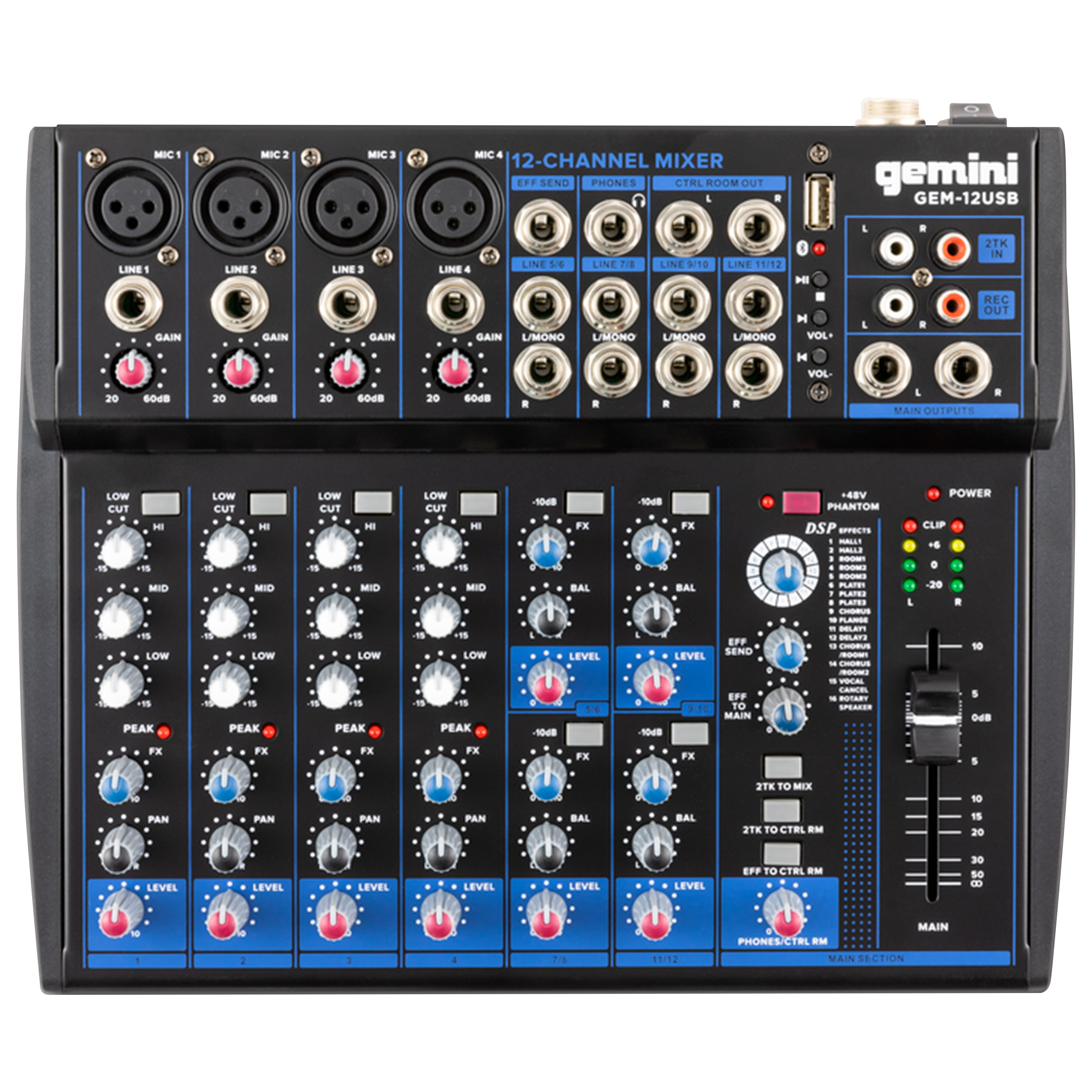 Gemini GEM-12USB - Console de mixage analogique SonoVente.com