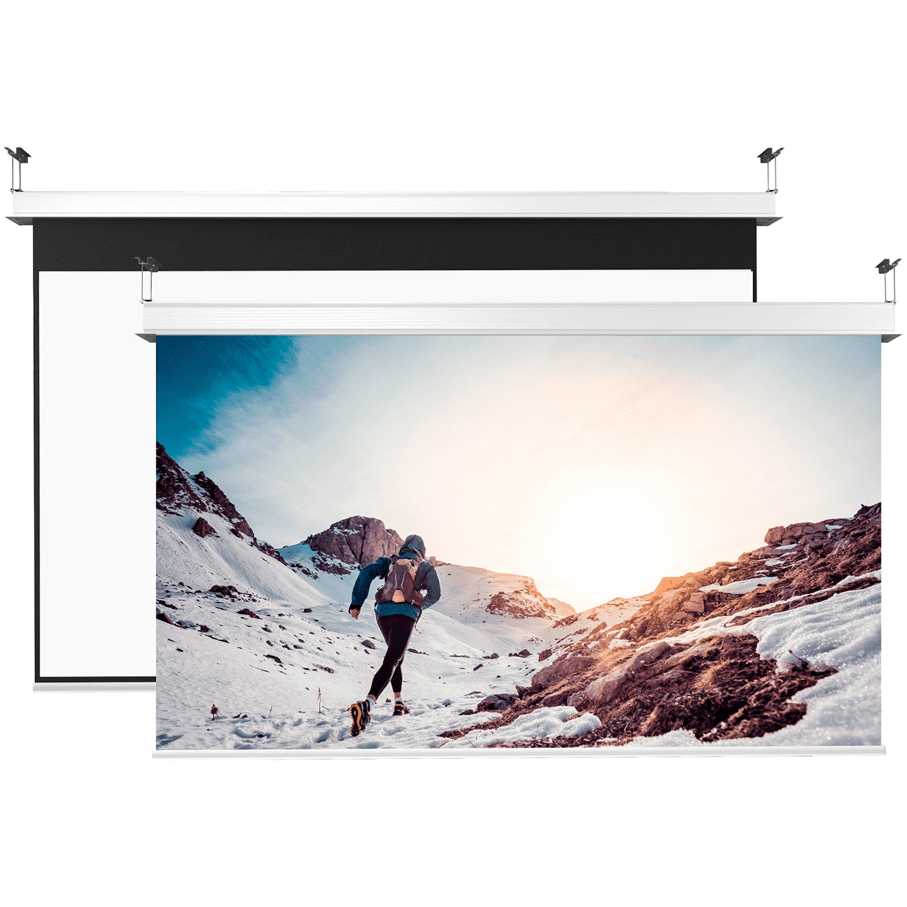 Screenline Inceiling 650x366 Blanc Dos Noir 16:9 - Video projector ...