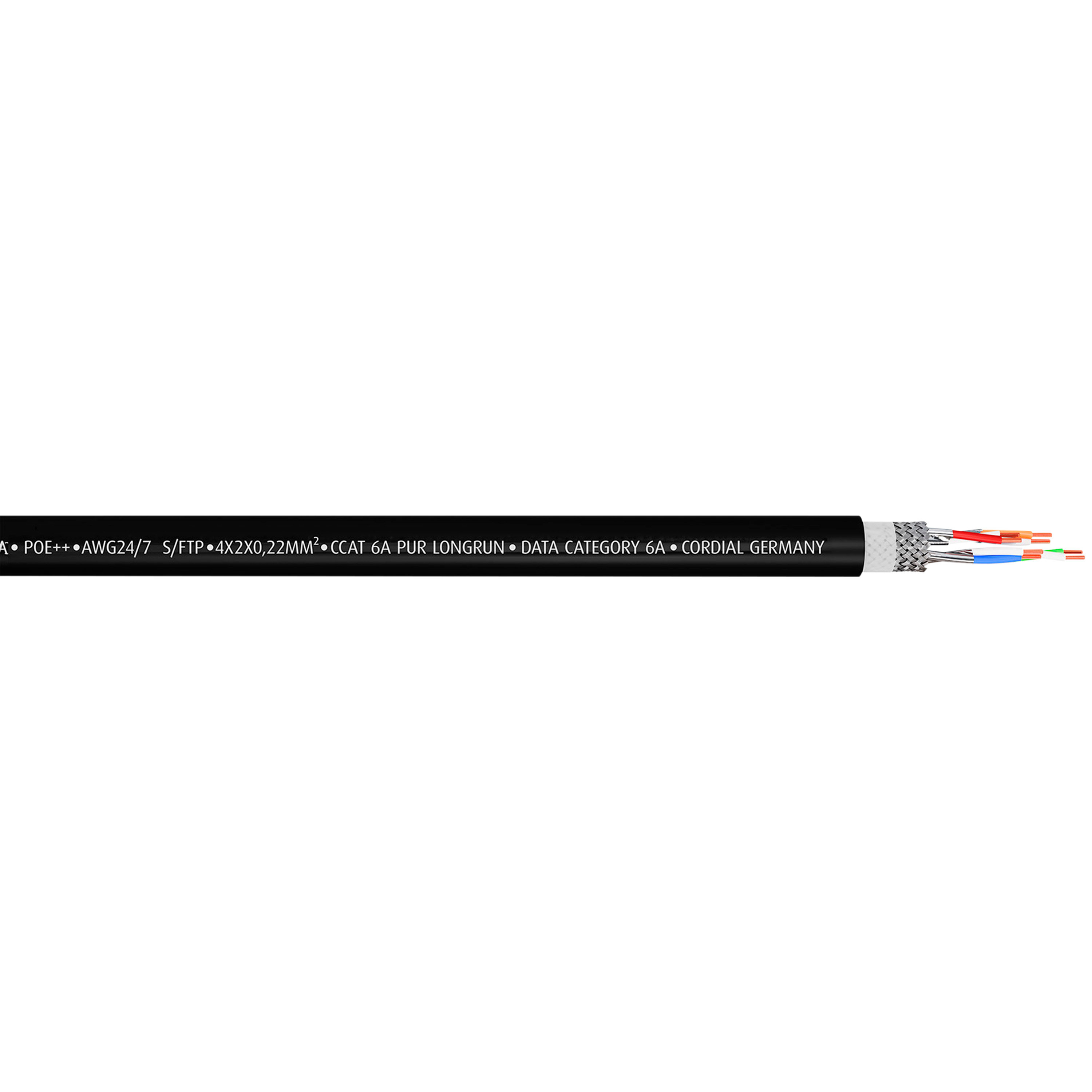 Cordial CAT6A PUR Long Run 100m - Câble numérique SonoVente.com