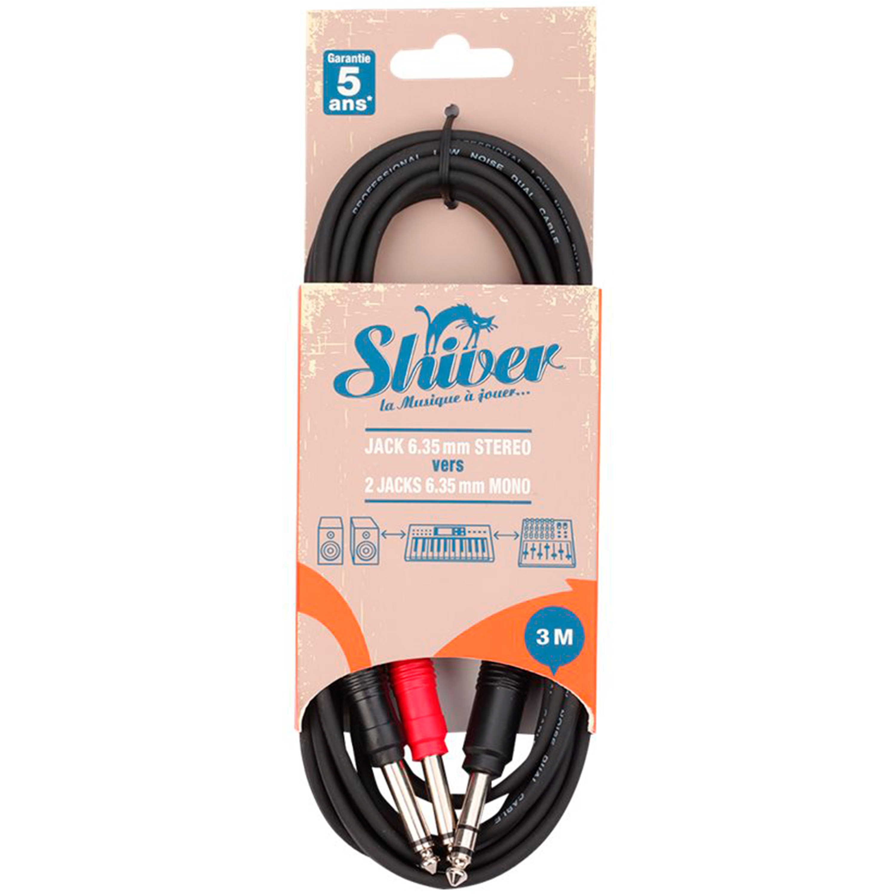 Shiver Câble 1 Jack / 2 Jack 3m - Câbles en Y SonoVente.com