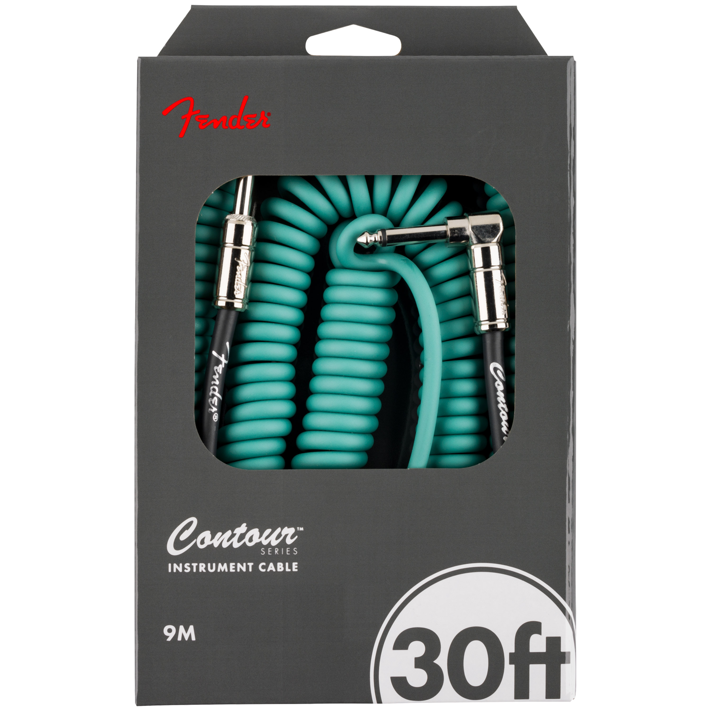 Fender Contour Series Coiled Cable, 9m, Sherwood Green - Câble ...
