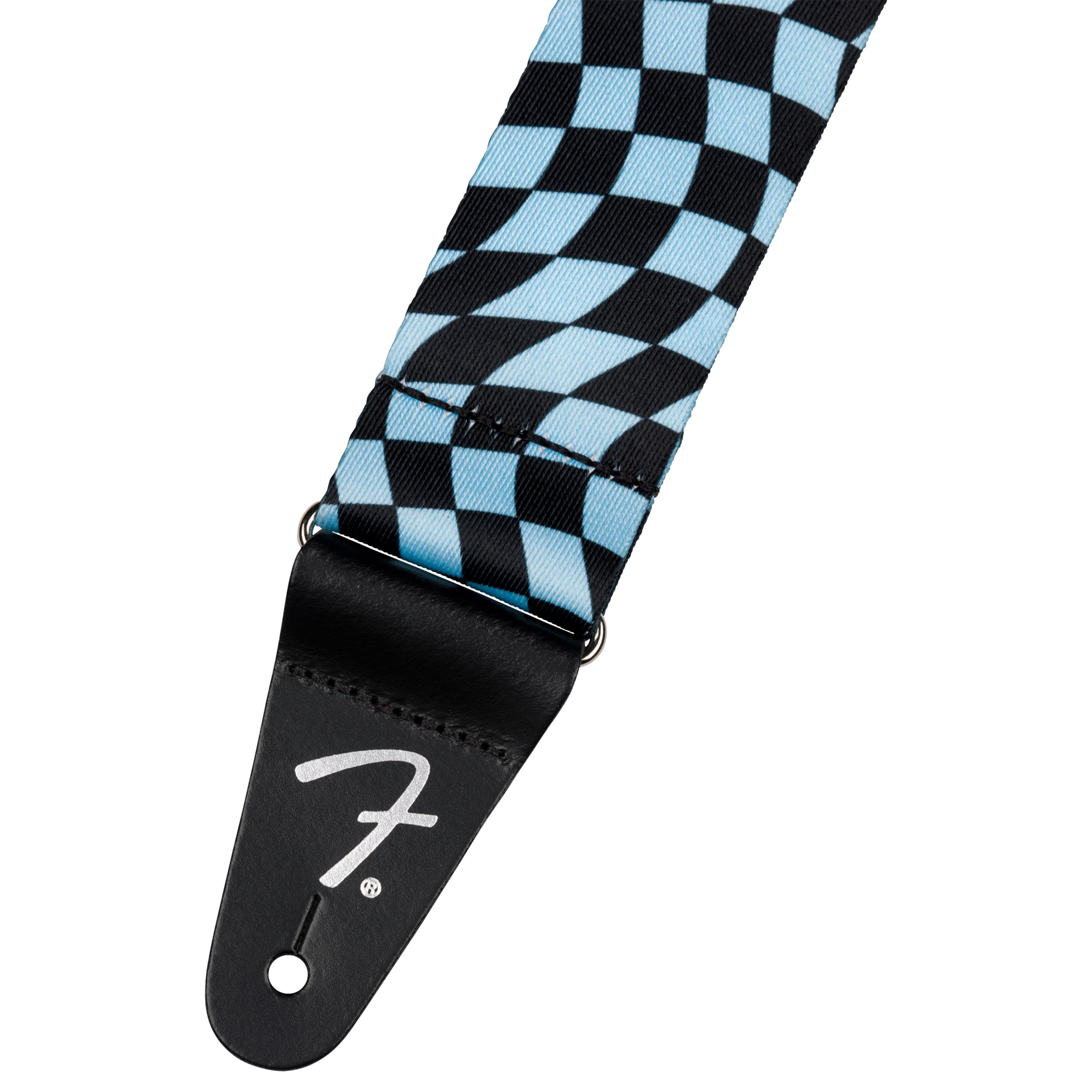 Fender Wavy Checkerboard Poly Blue - Sangle guitare SonoVente.com