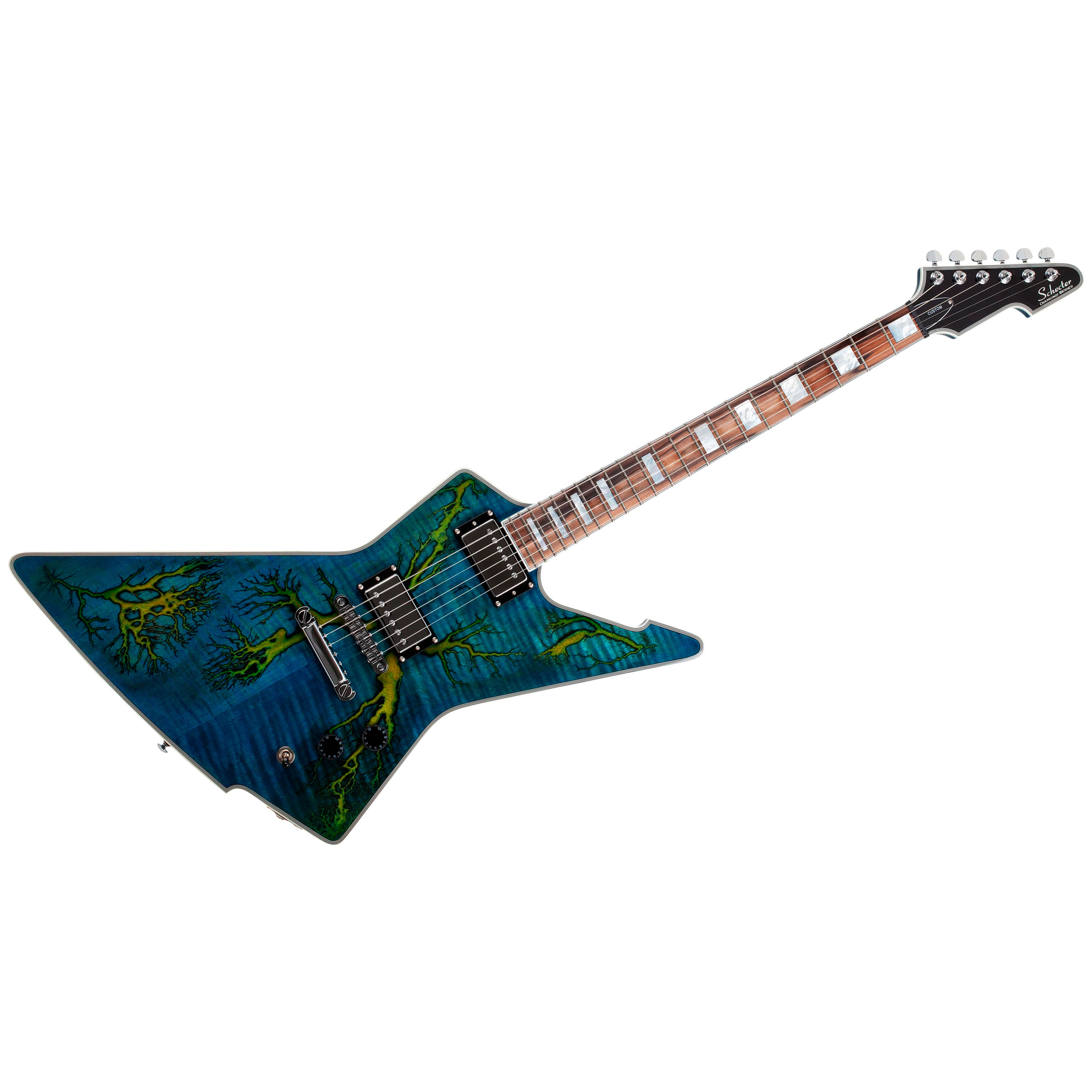 Schecter E-1 Electro-Resin Transparent Blue - Guitare explorer ...