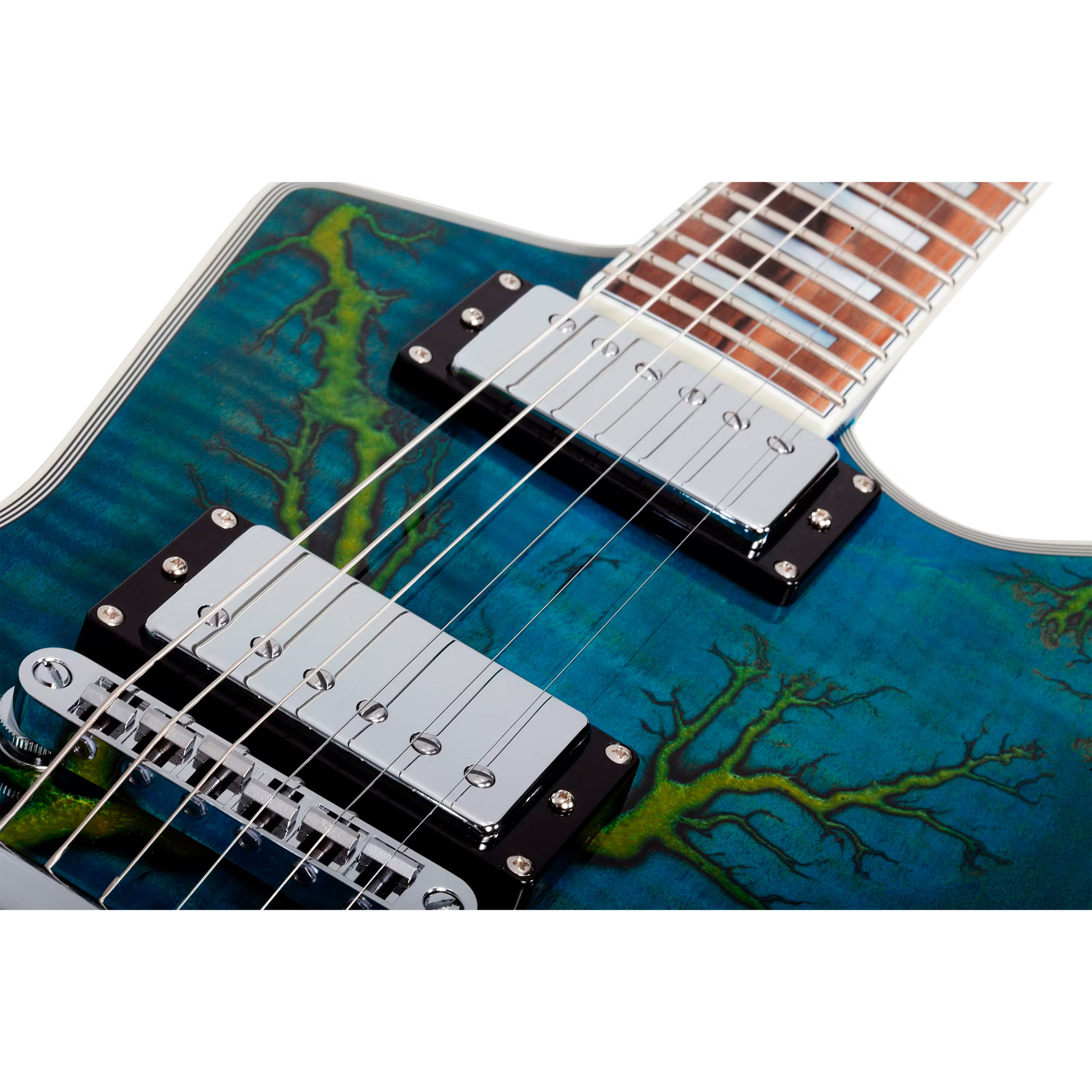 Schecter E-1 Electro-Resin Transparent Blue - Guitare explorer ...