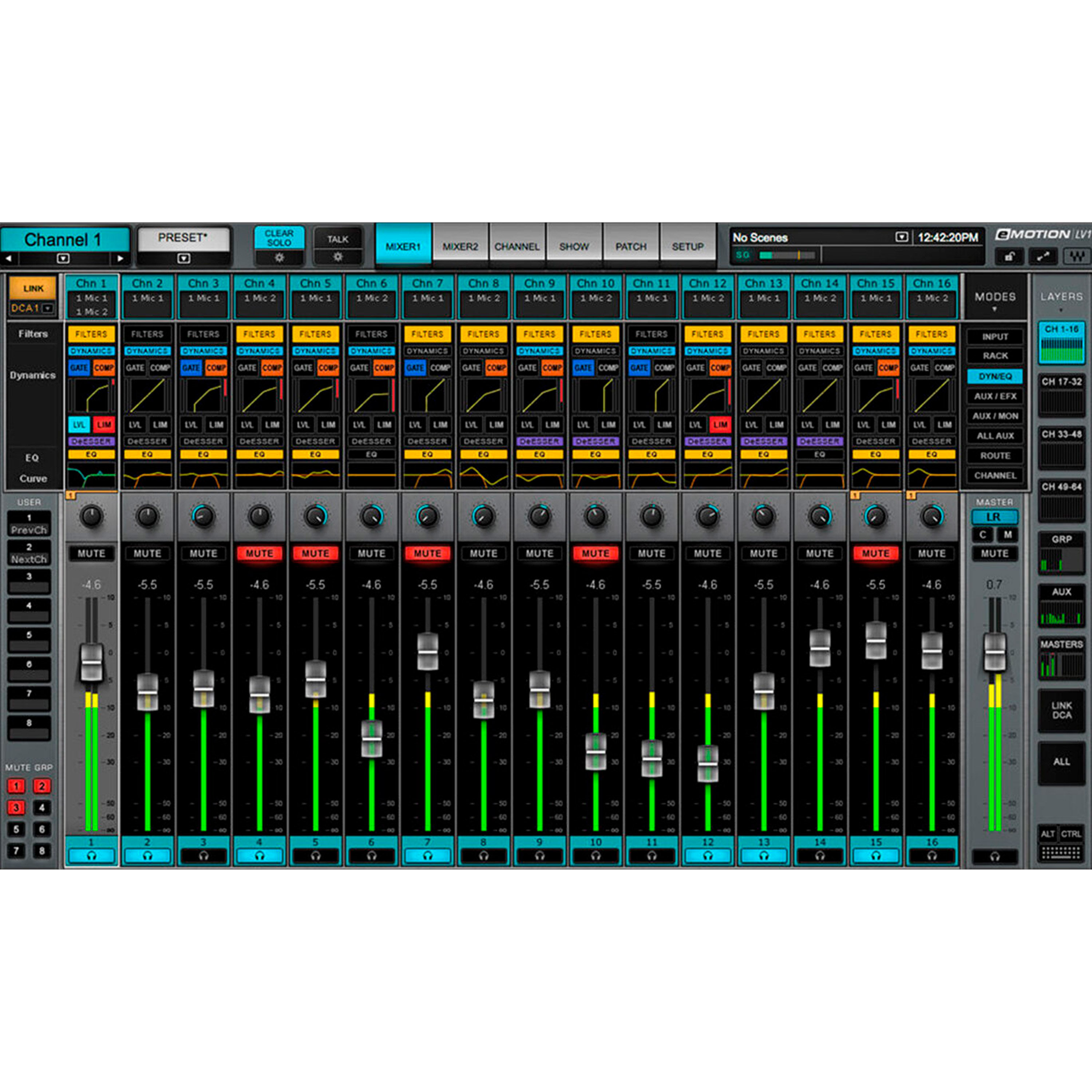 Waves eMotion LV1 Live Mixer 16 Stereo Channels - Console de mixage ...