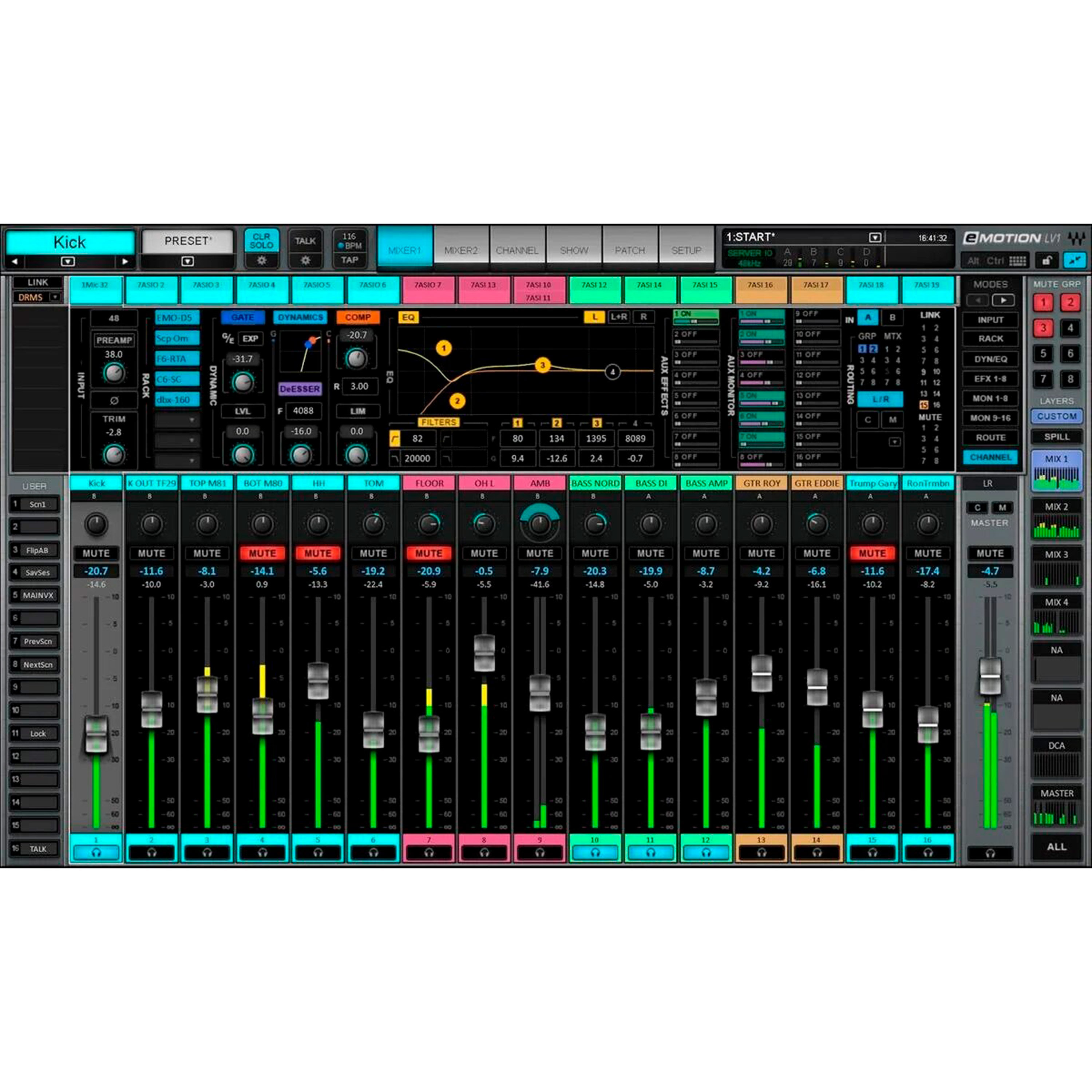 Waves eMotion LV1 Live Mixer 16 Stereo Channels - Console de mixage ...