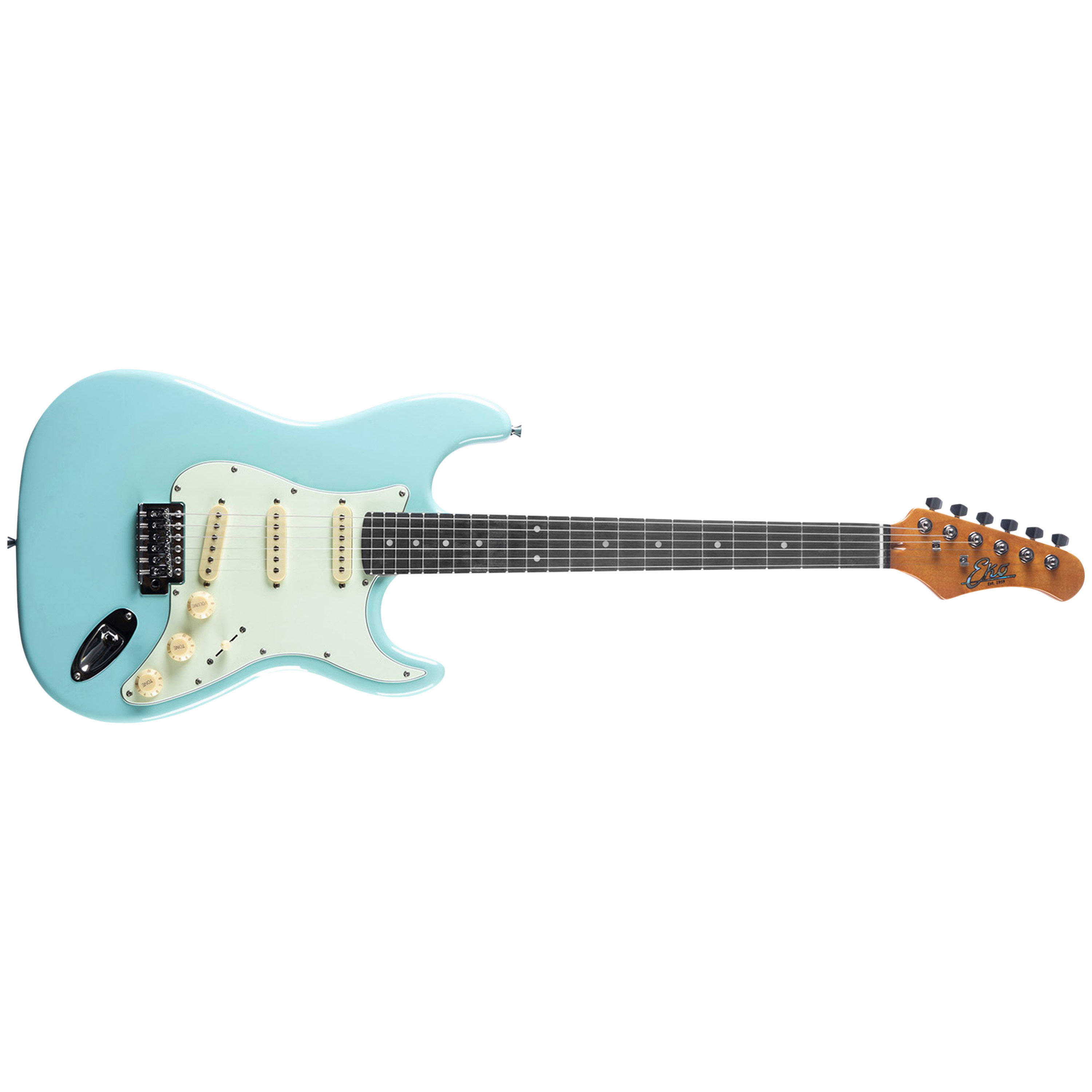 EKO ST300 Daphne Blue - ST vorm gitaar SonoVente.com - nl