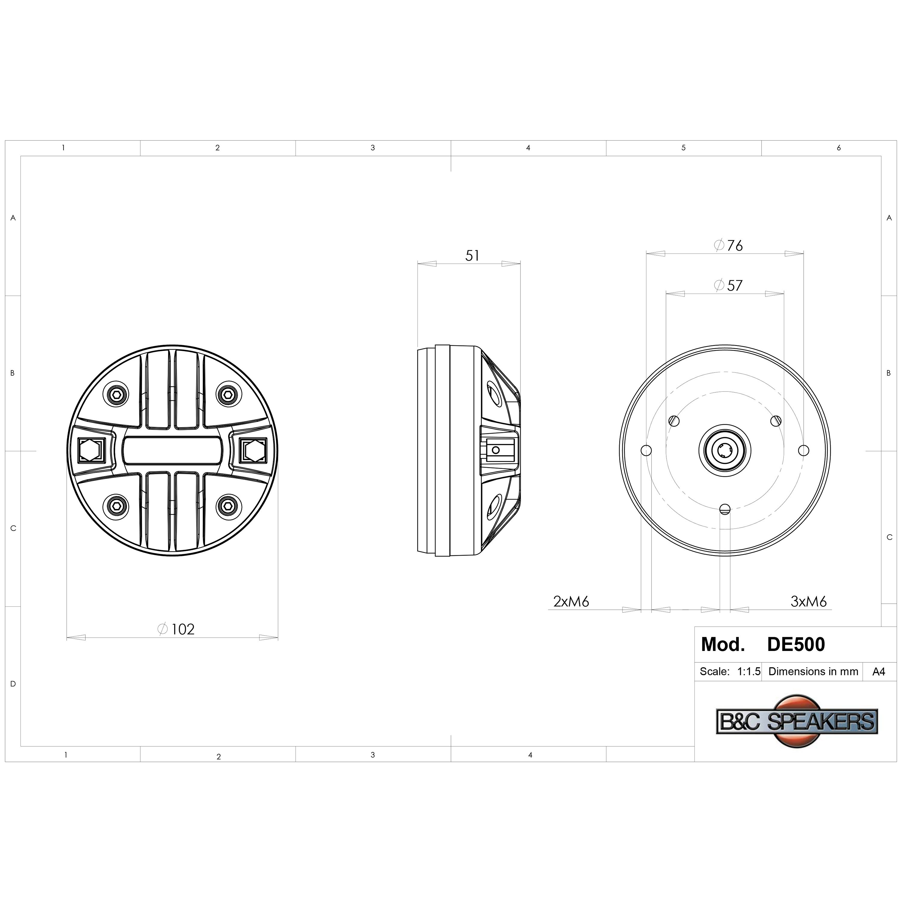 B&C Speakers DE500 16 Ohm - Moteur et compression SonoVente.com