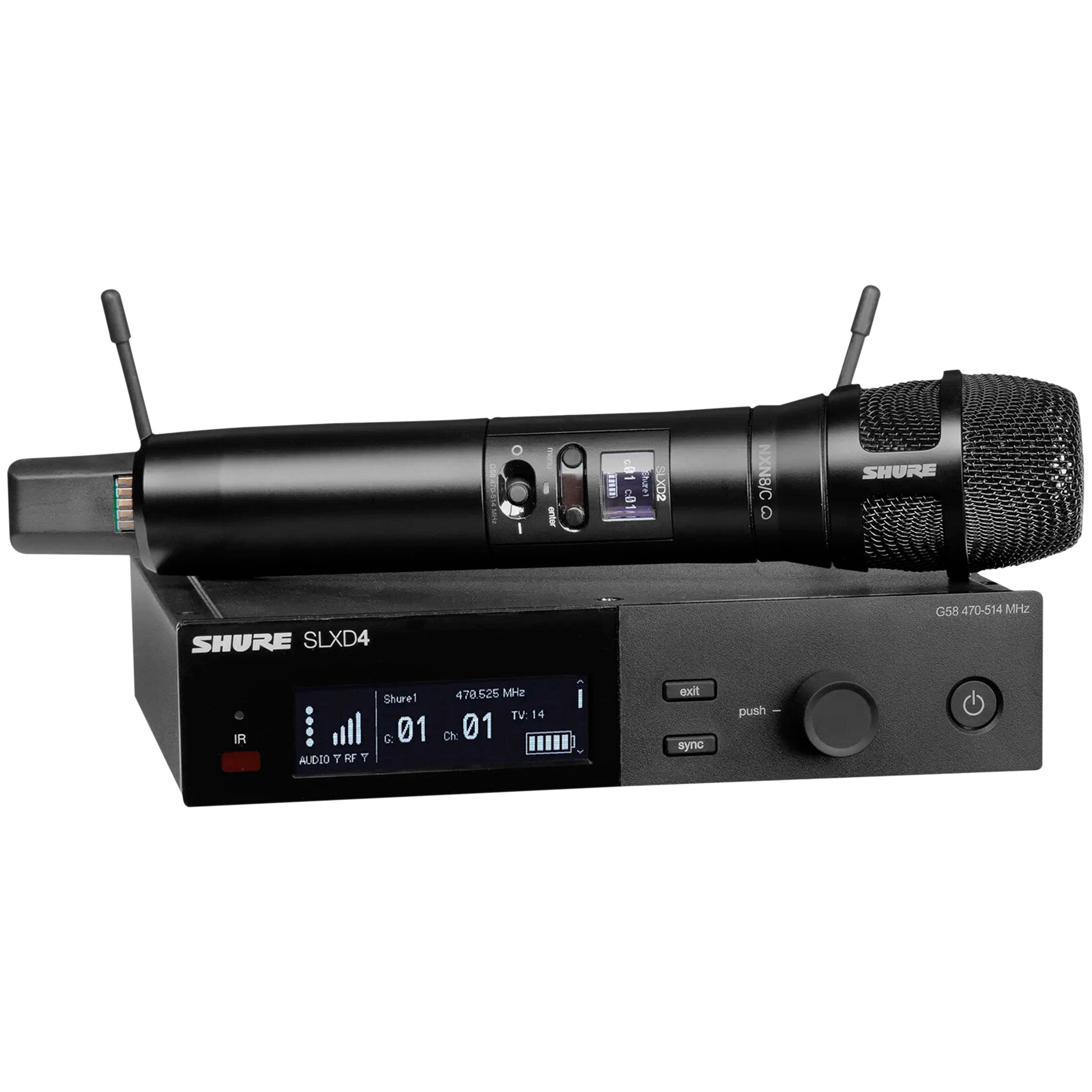 Shure SLXD24E N8SB J53 Supercardioide - Micro HF chant SonoVente.com