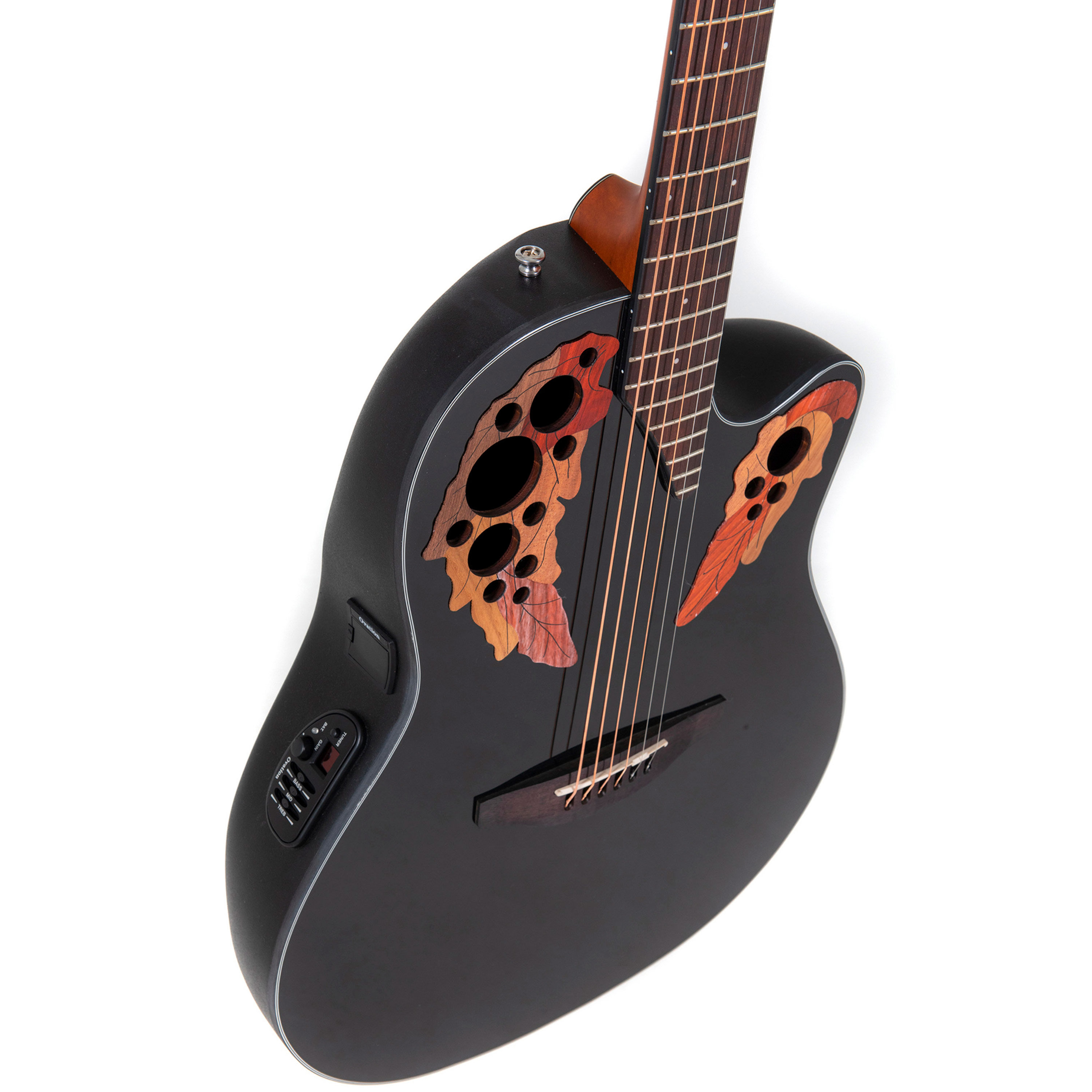 Ovation CE44 5 G Celebrity Elite Plus Mid Cutaway Black - Guitare folk ...
