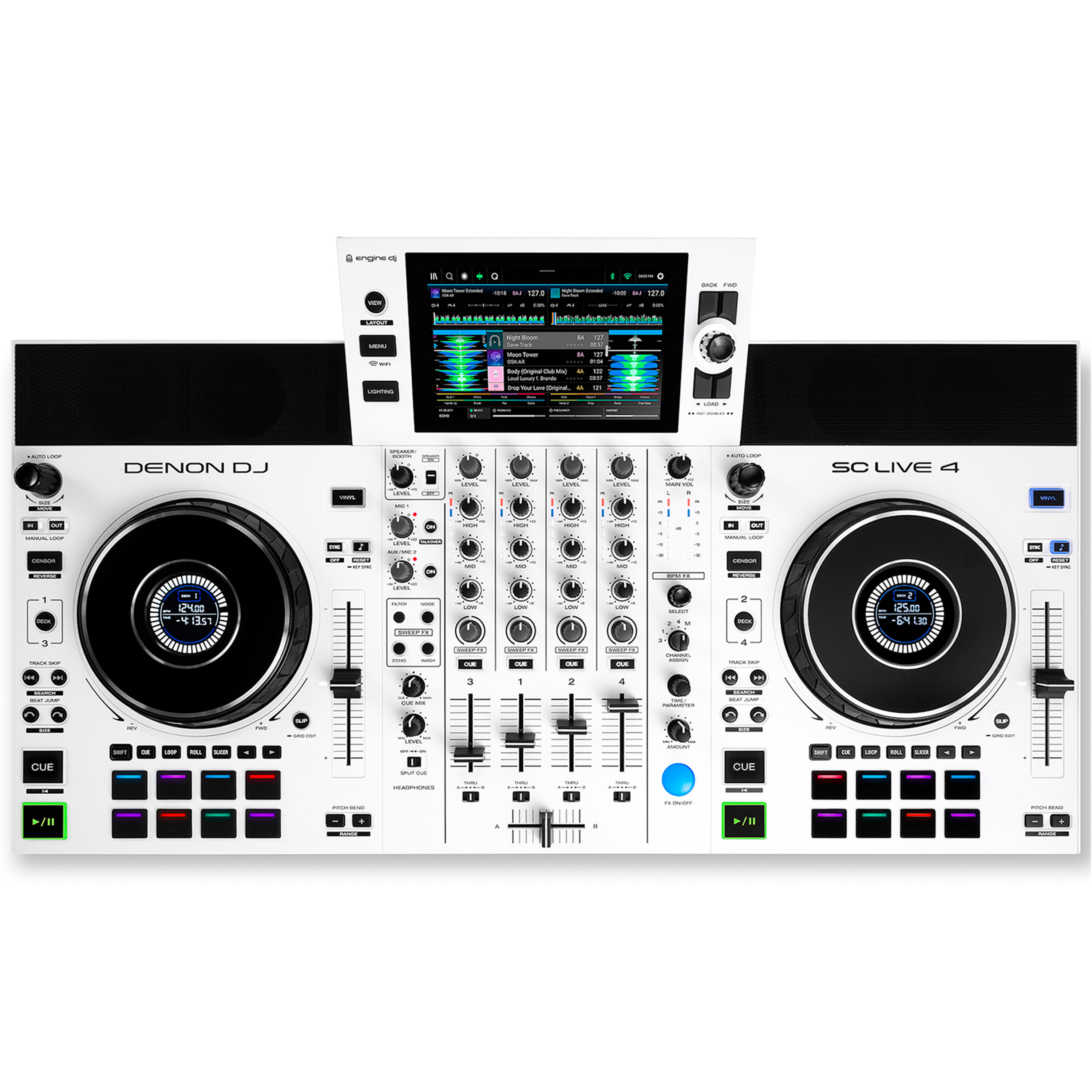 Denon DJ SC Live 4 White Edition - Contrôleur DJ autonome SonoVente.com