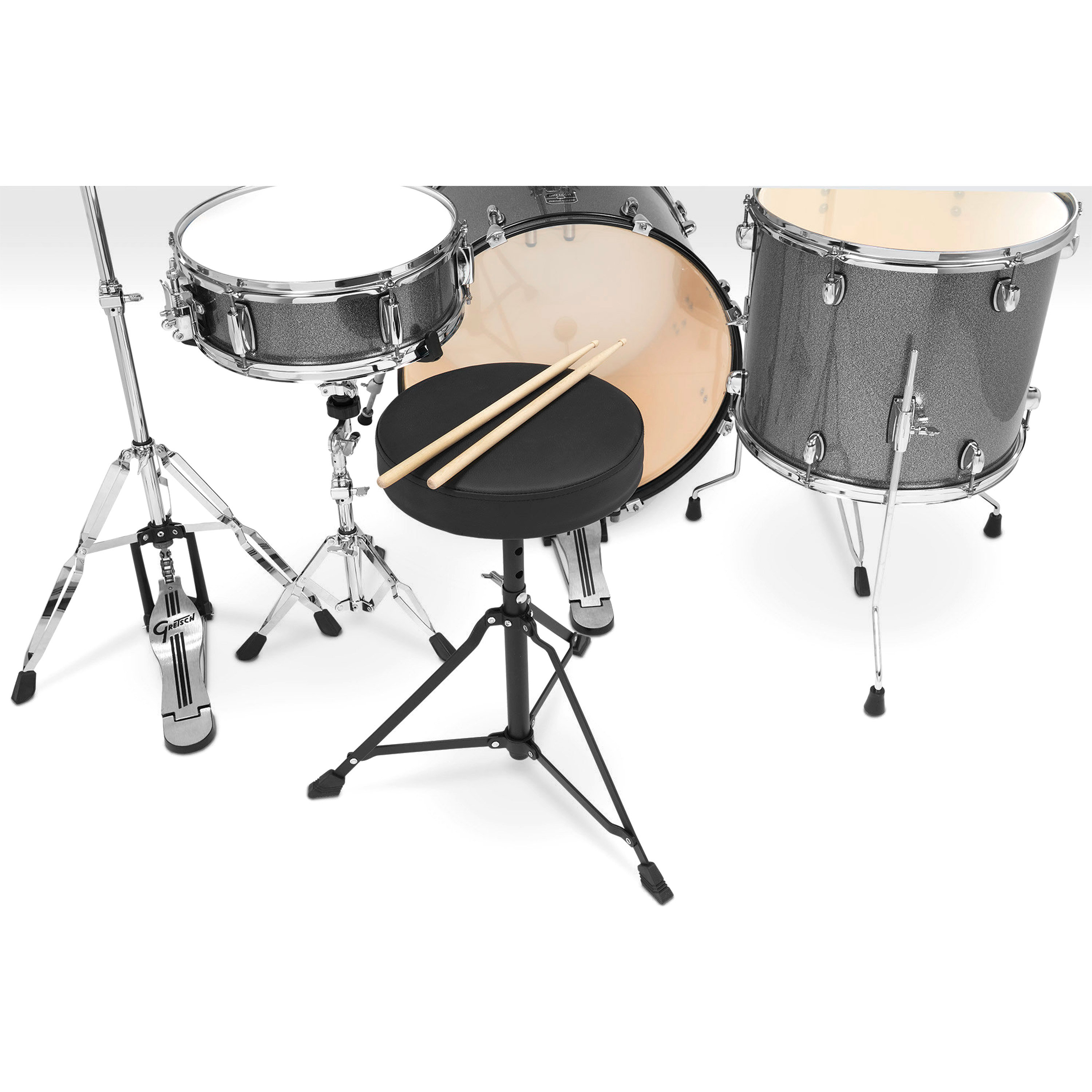 Gretsch Drums Renegade Grey Sparkle Set 22 - Standard Drum Kit ...