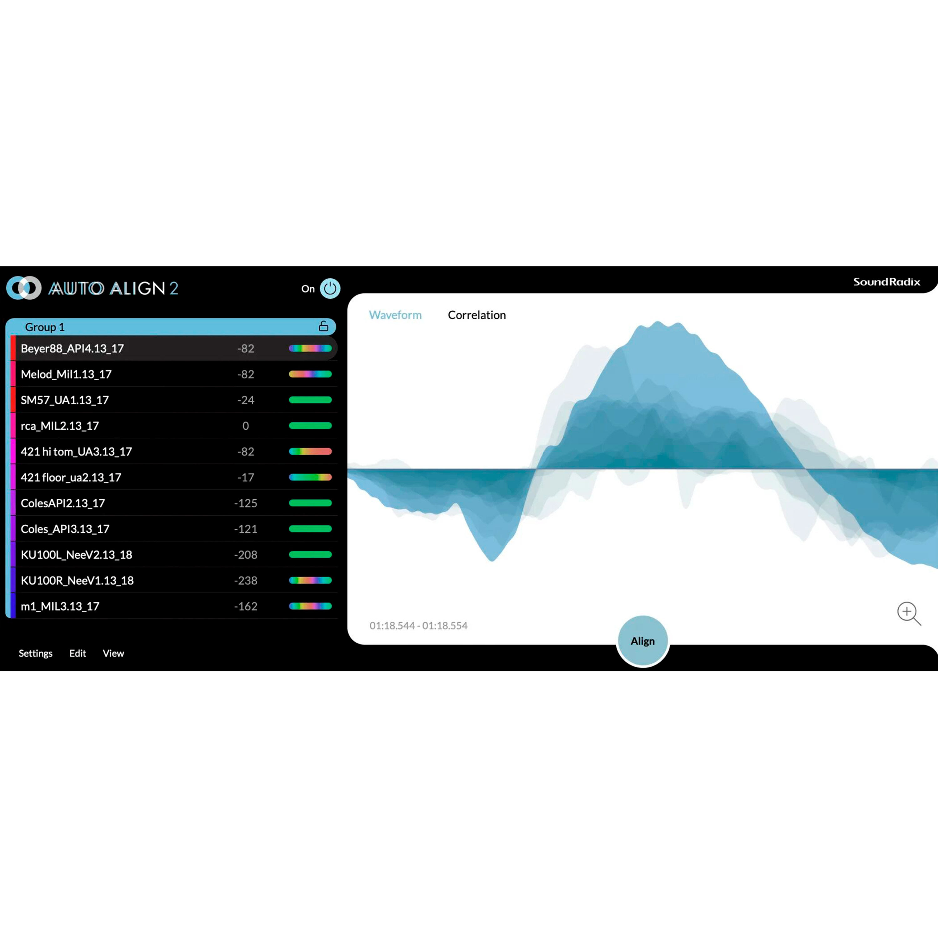 Sound Radix Auto Align 2 - Logiciel plugins d'effets SonoVente.com