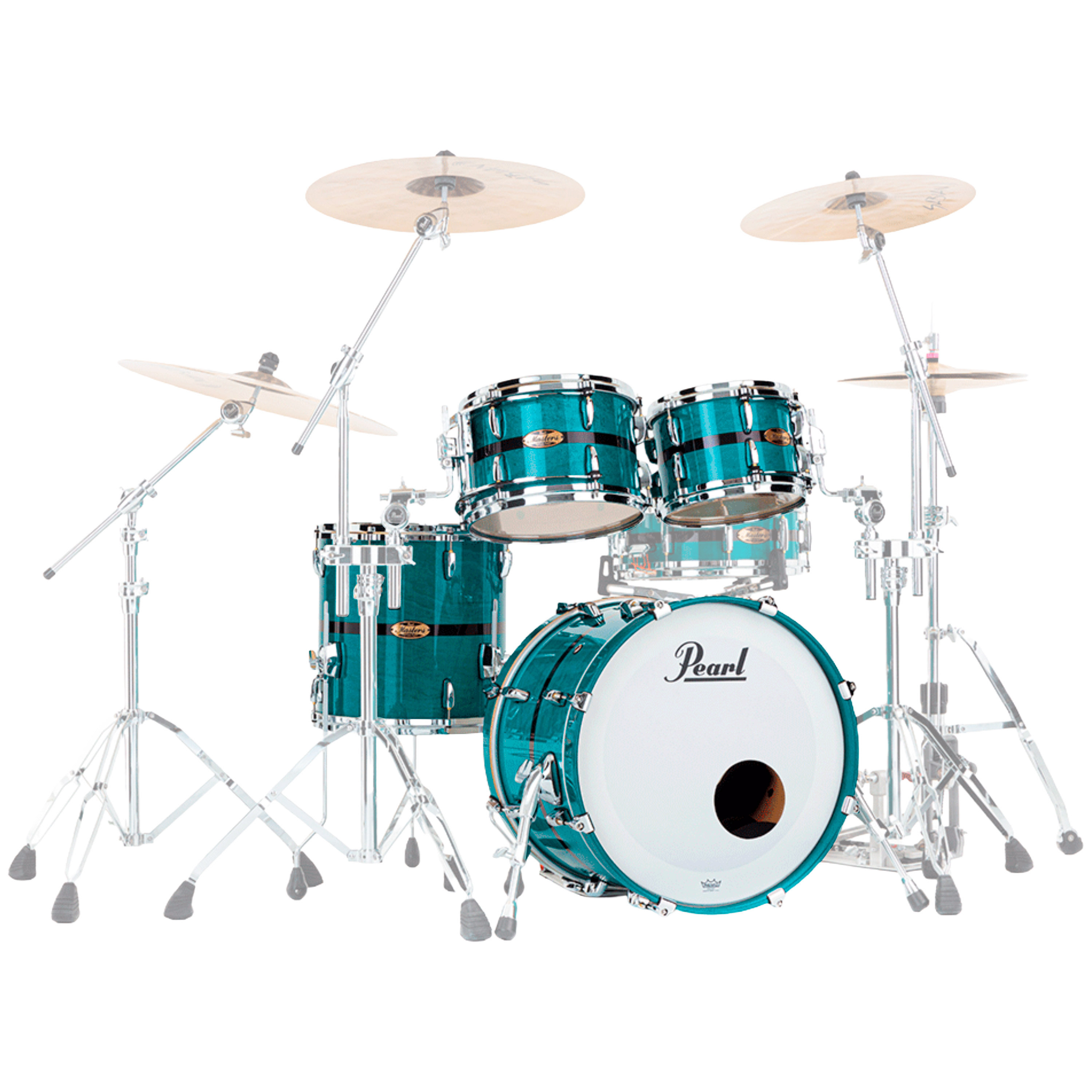 Pearl Masters Maple Pure 20 Aqua Turquoise Stripe - Batería Standard ...