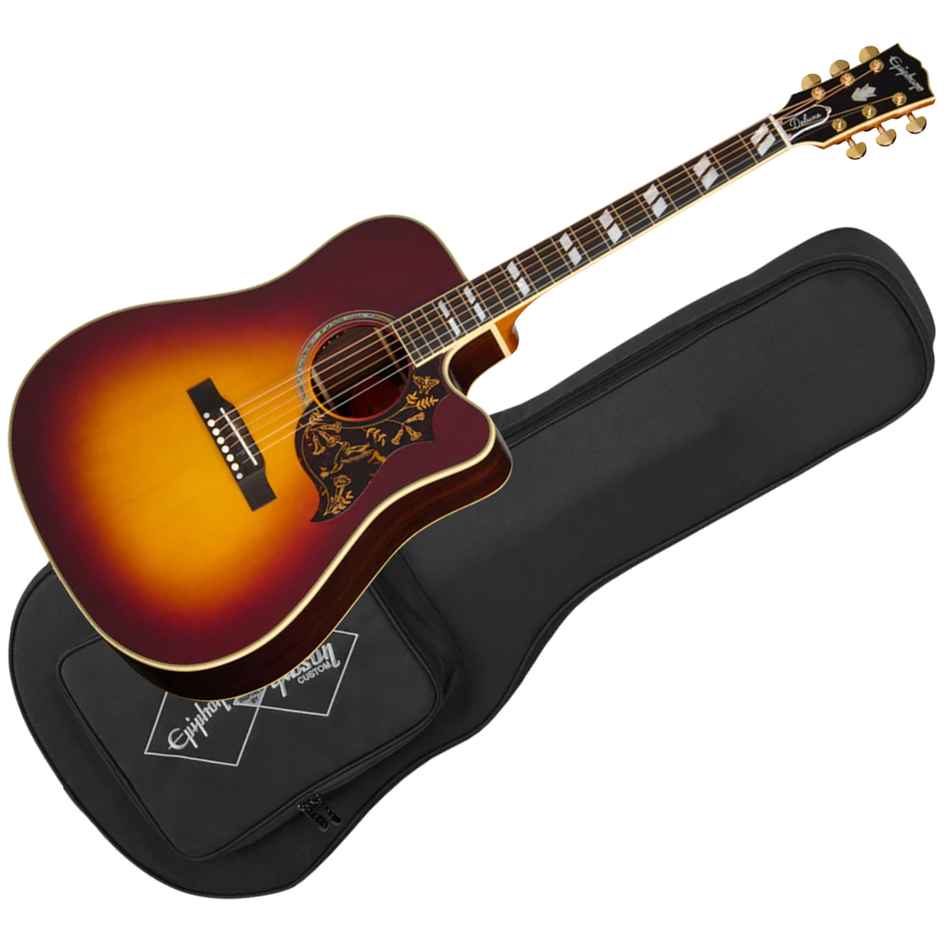Epiphone Hummingbird Deluxe EC Autumn Burst - Folk Electro Acoustic ...