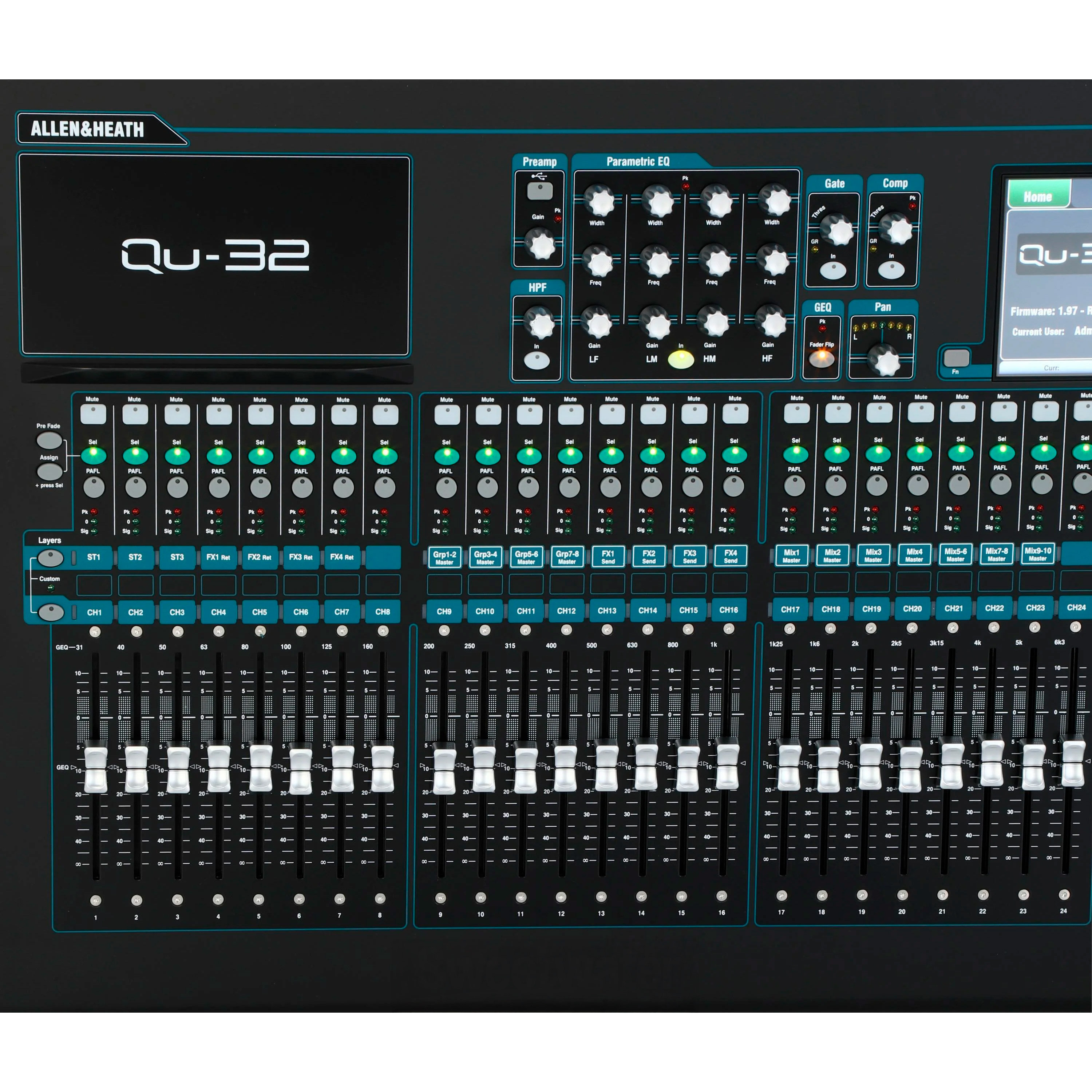 Allen & Heath Pack Qu-32 Chrome Edition + Decksaver - Console de mixage ...