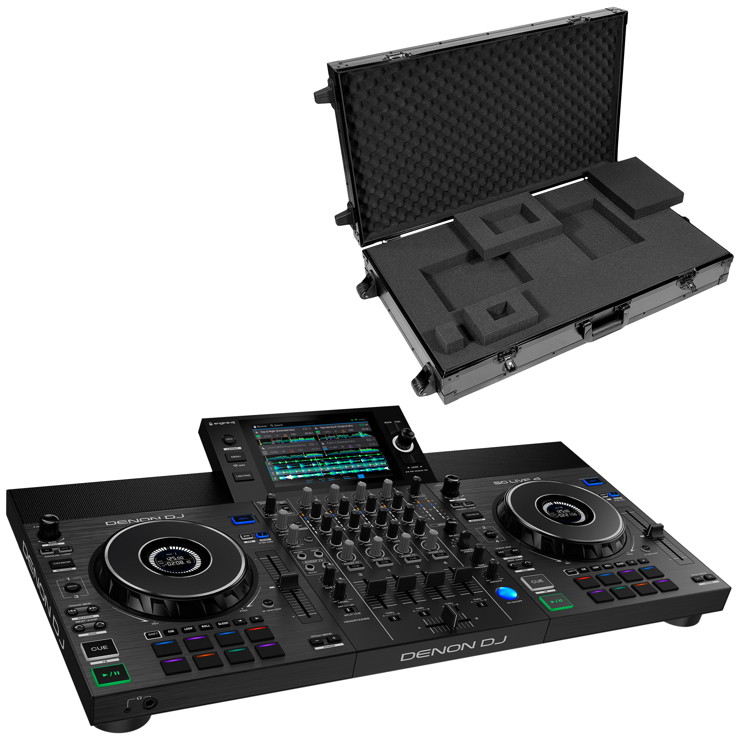 Denon DJ Pack SC Live 4 + Flight case XL XZ RX3 Prime 4 Black - Stand ...
