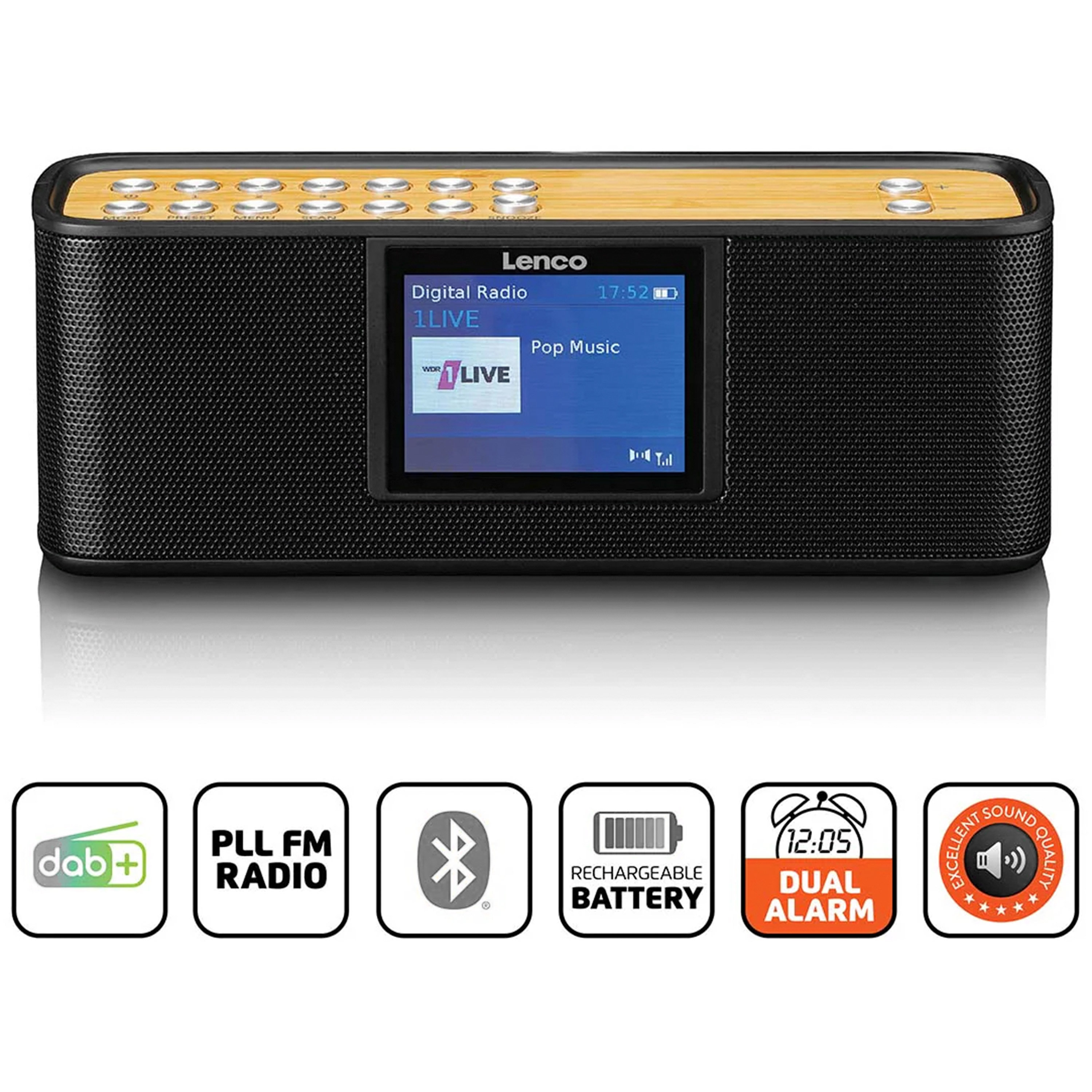 Lenco PDR-045BK Radio DAB+ - Enceintes connectées SonoVente.com