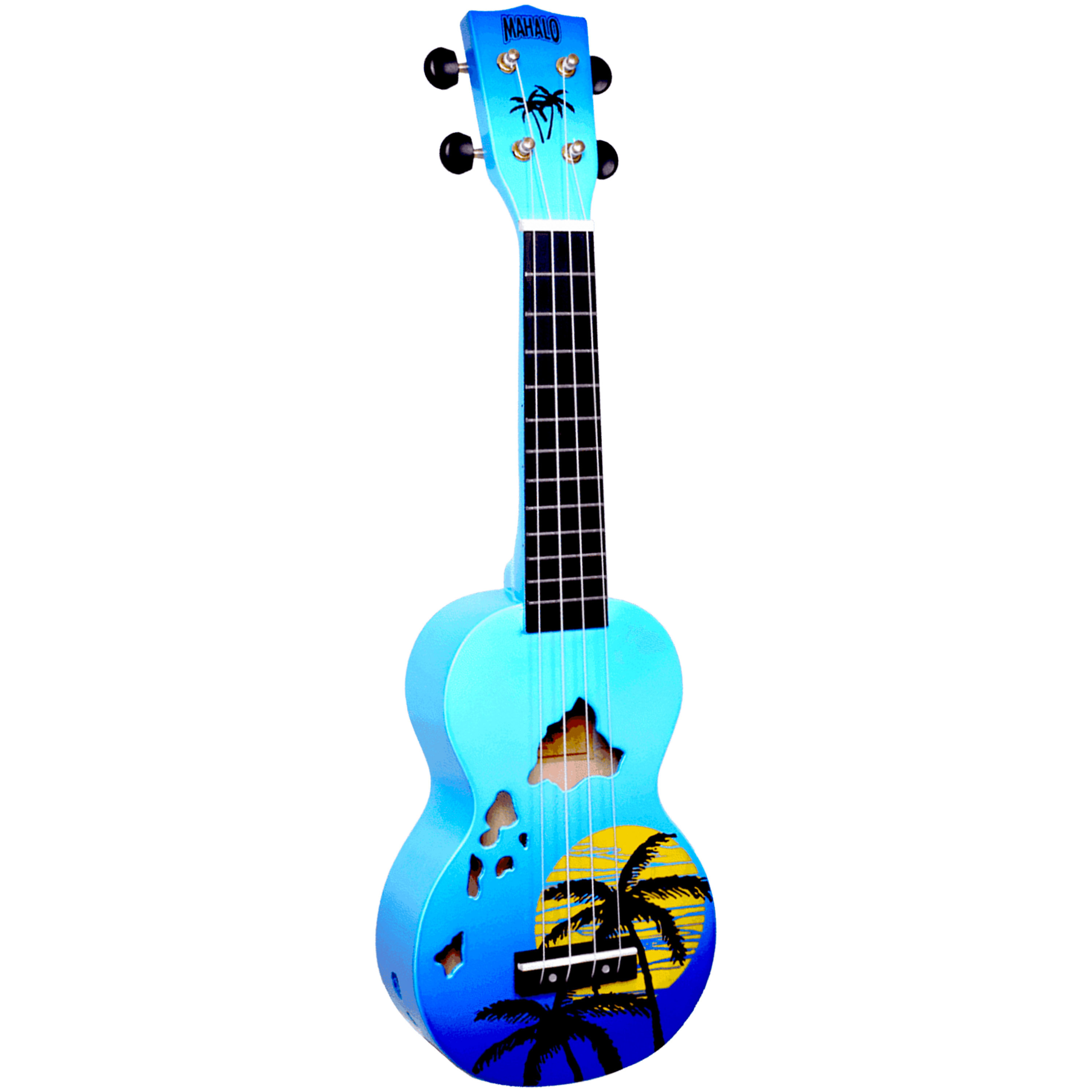 Mahalo MD1HABUB Design Series Soprano Hawaii Blue Burst + Housse ...