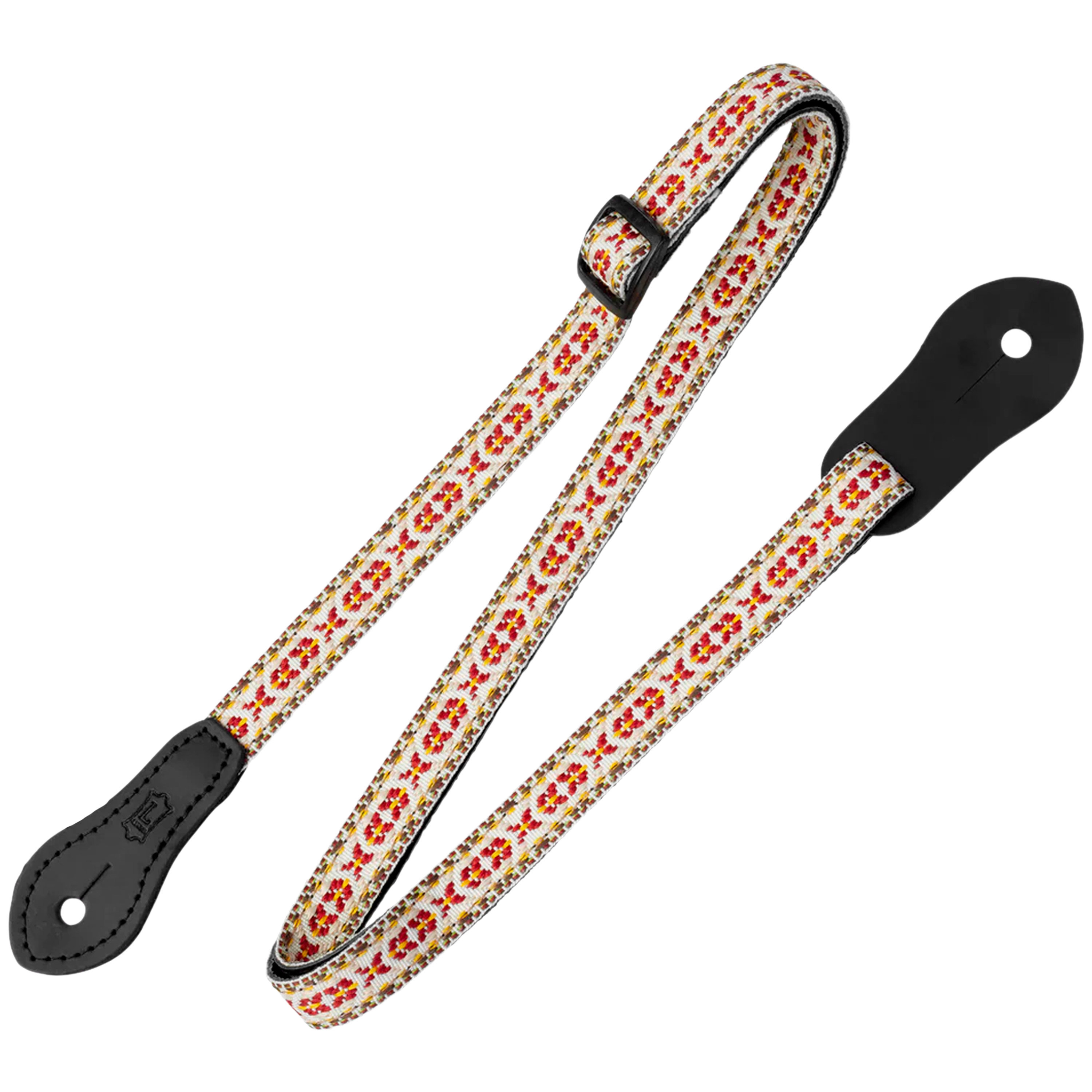 Levy s Jacquard Ukulélé Design 001 Red and Yellow - Sangle guitare ...