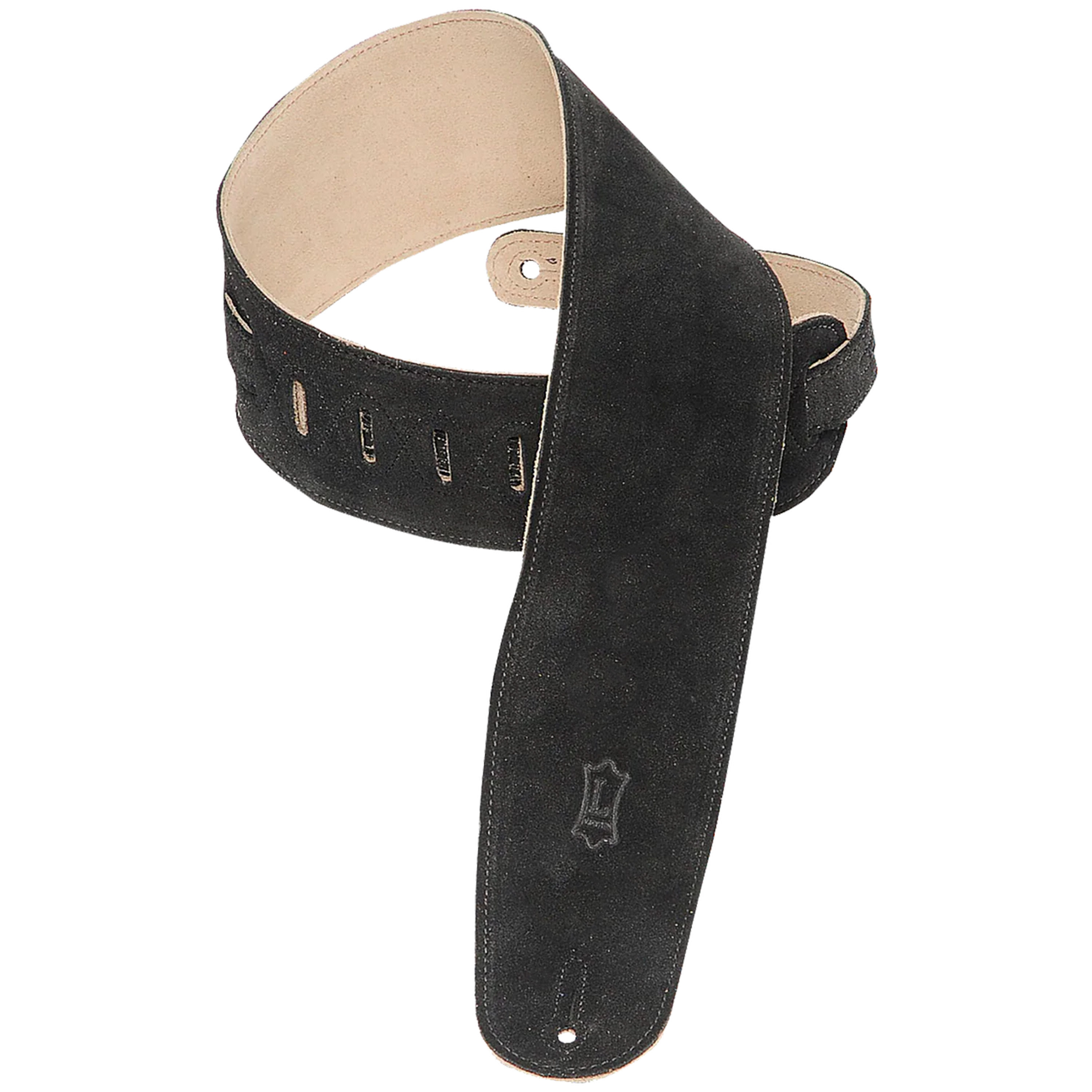 Levy s MS4 BLK Simply Suede Black - Sangle guitare SonoVente.com - Maroc