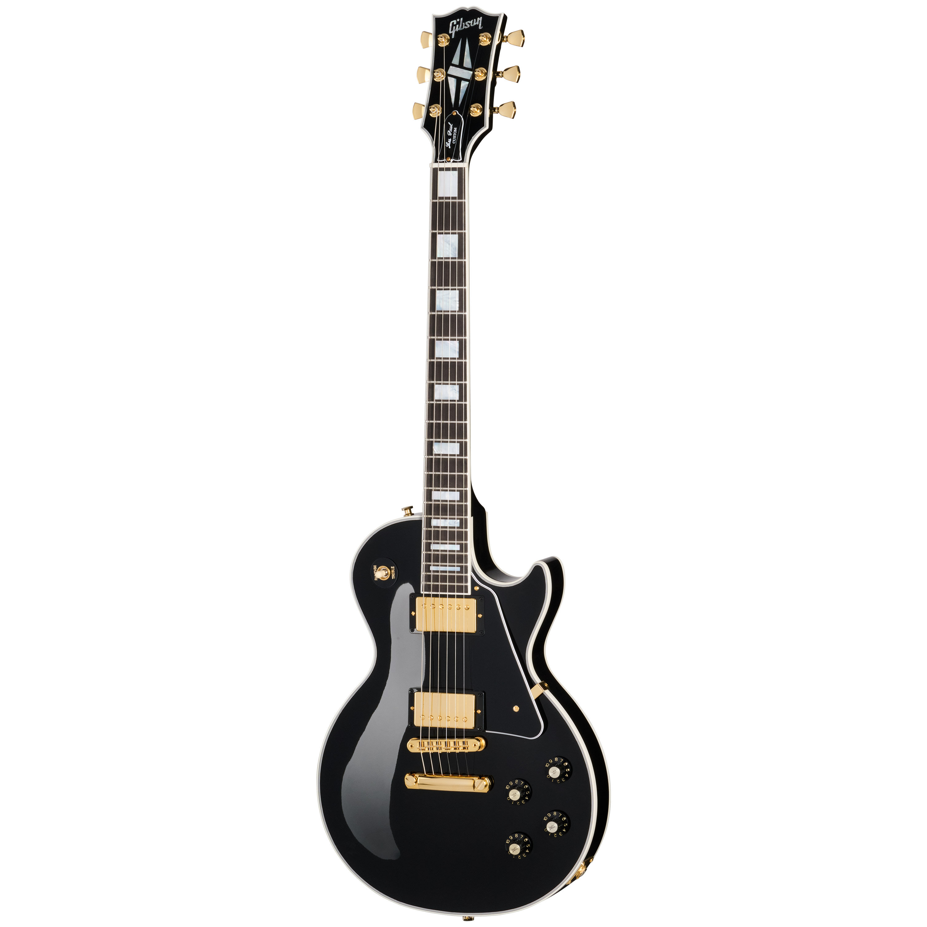 Gibson Les Paul Custom 70s Ebony - LP vorm gitaar SonoVente.com - nl