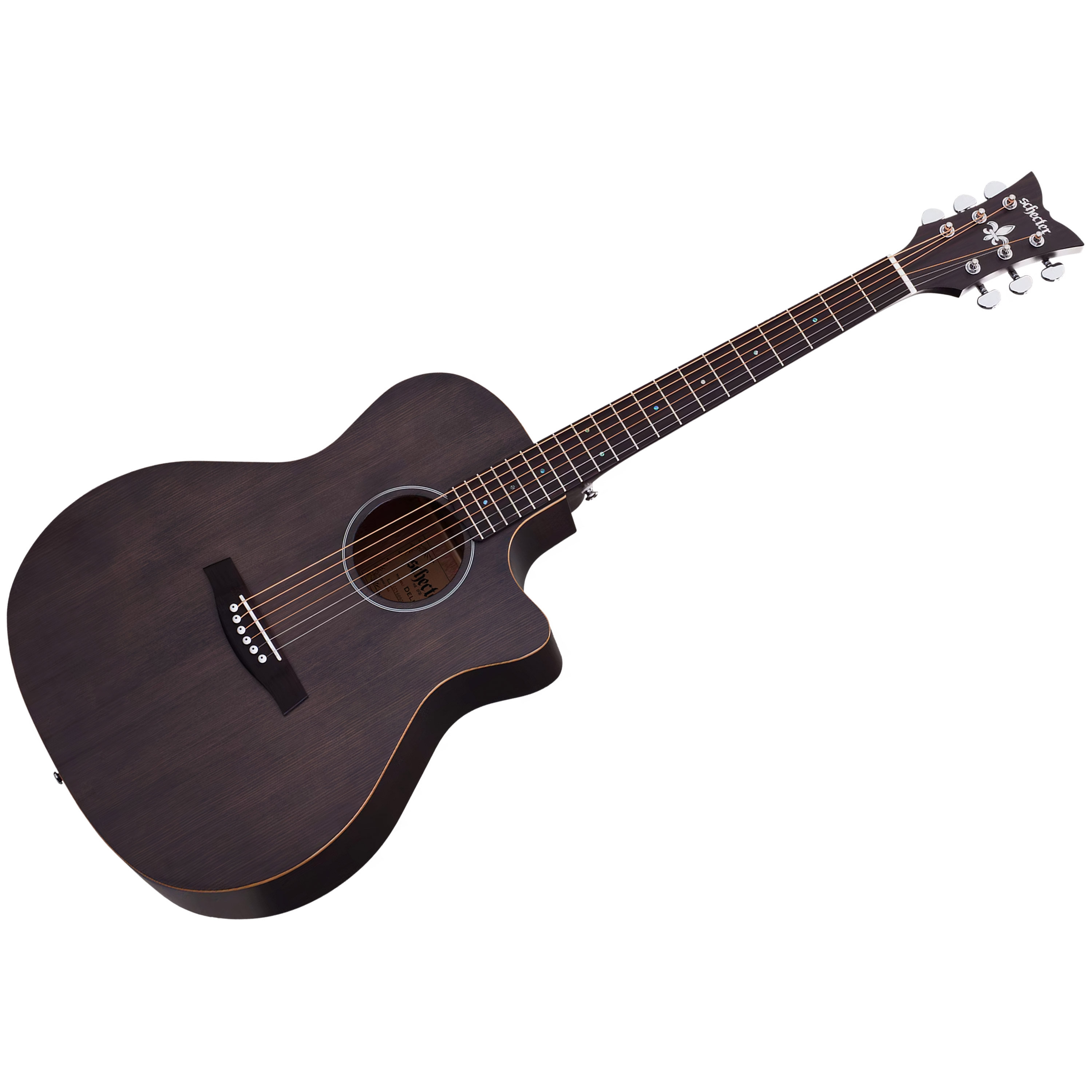 Schecter Deluxe Acoustic Satin See Thru Black - Guitare folk SonoVente.com