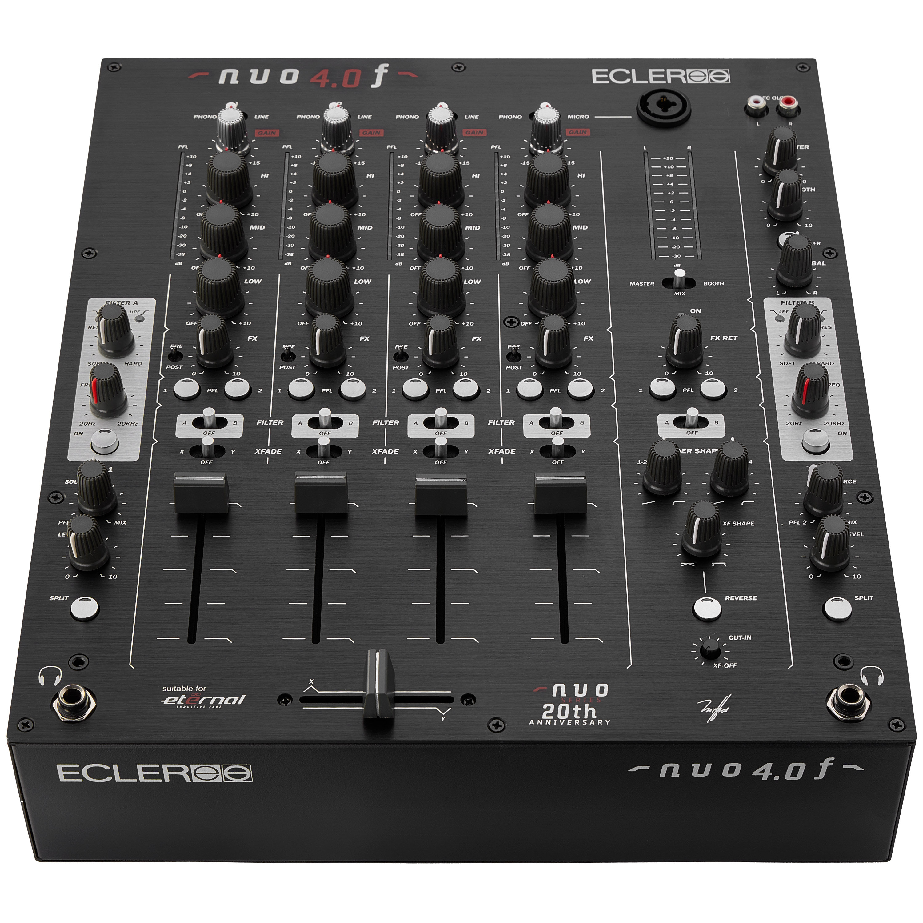 Ecler NUO 4.0F Black 20th Anniversary - DJ-mixer SonoVente.com - nl