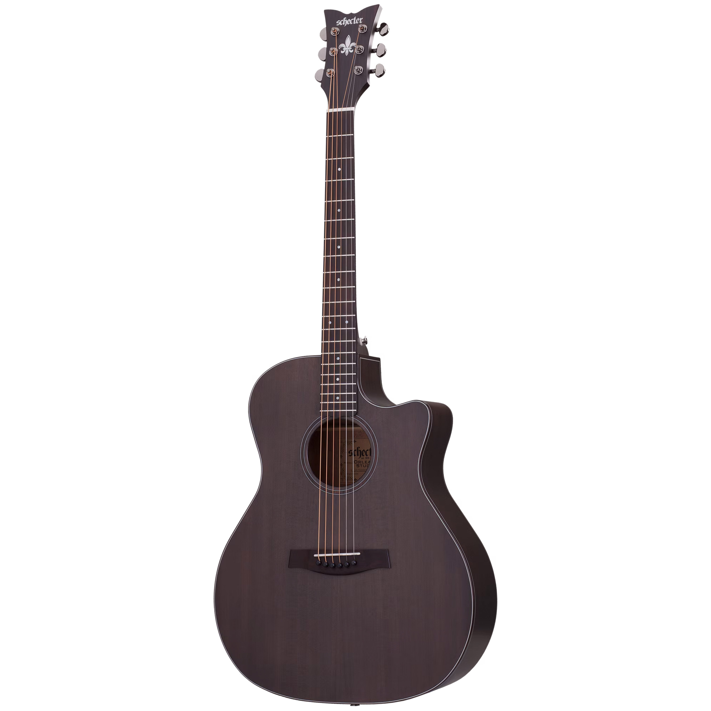 Schecter Orleans Studio Acoustic Satin See Thru Black - Guitare folk ...
