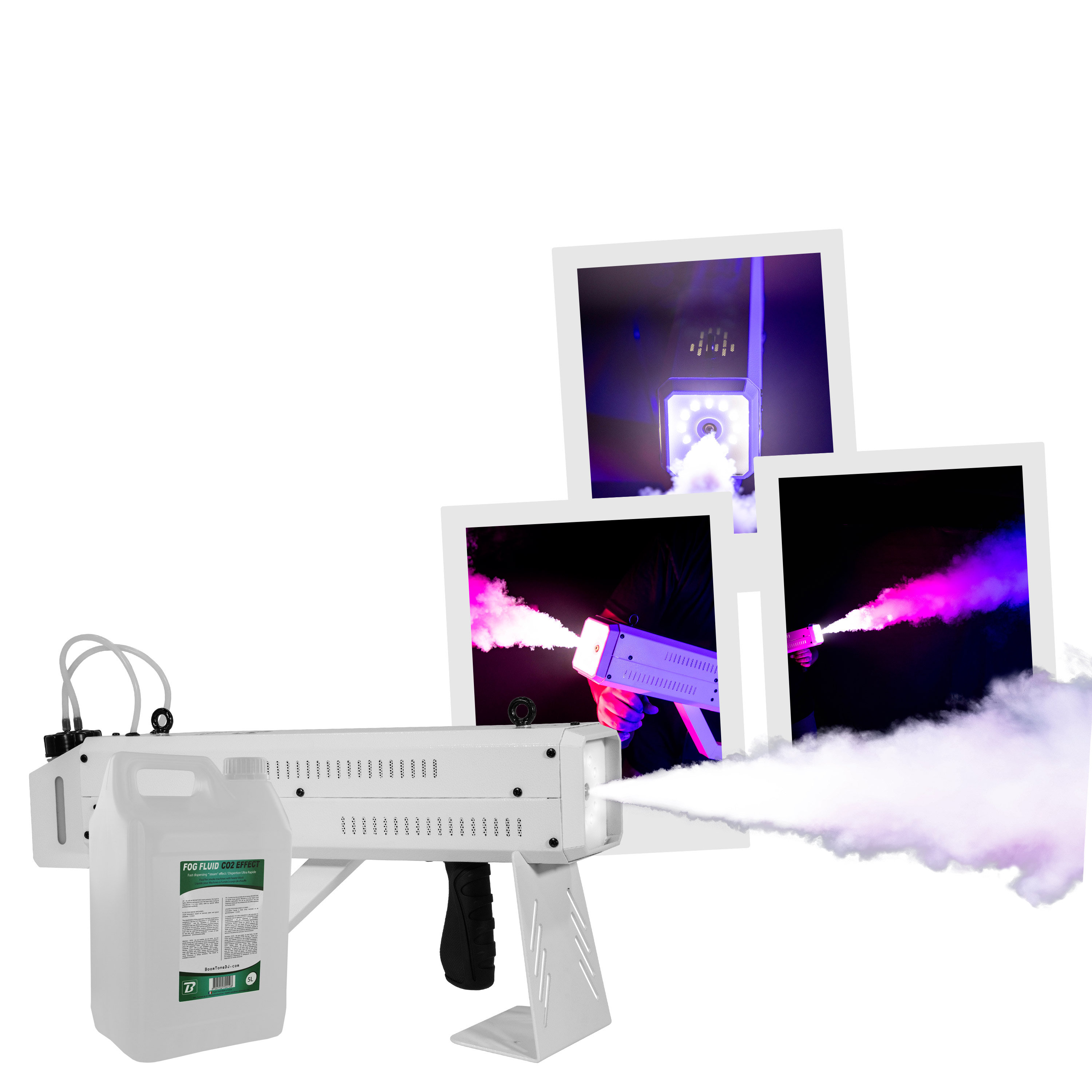 Mac Mah Fog Blaster 1000 White + Fog Fluid CO2 Effect 5L - Machine à ...