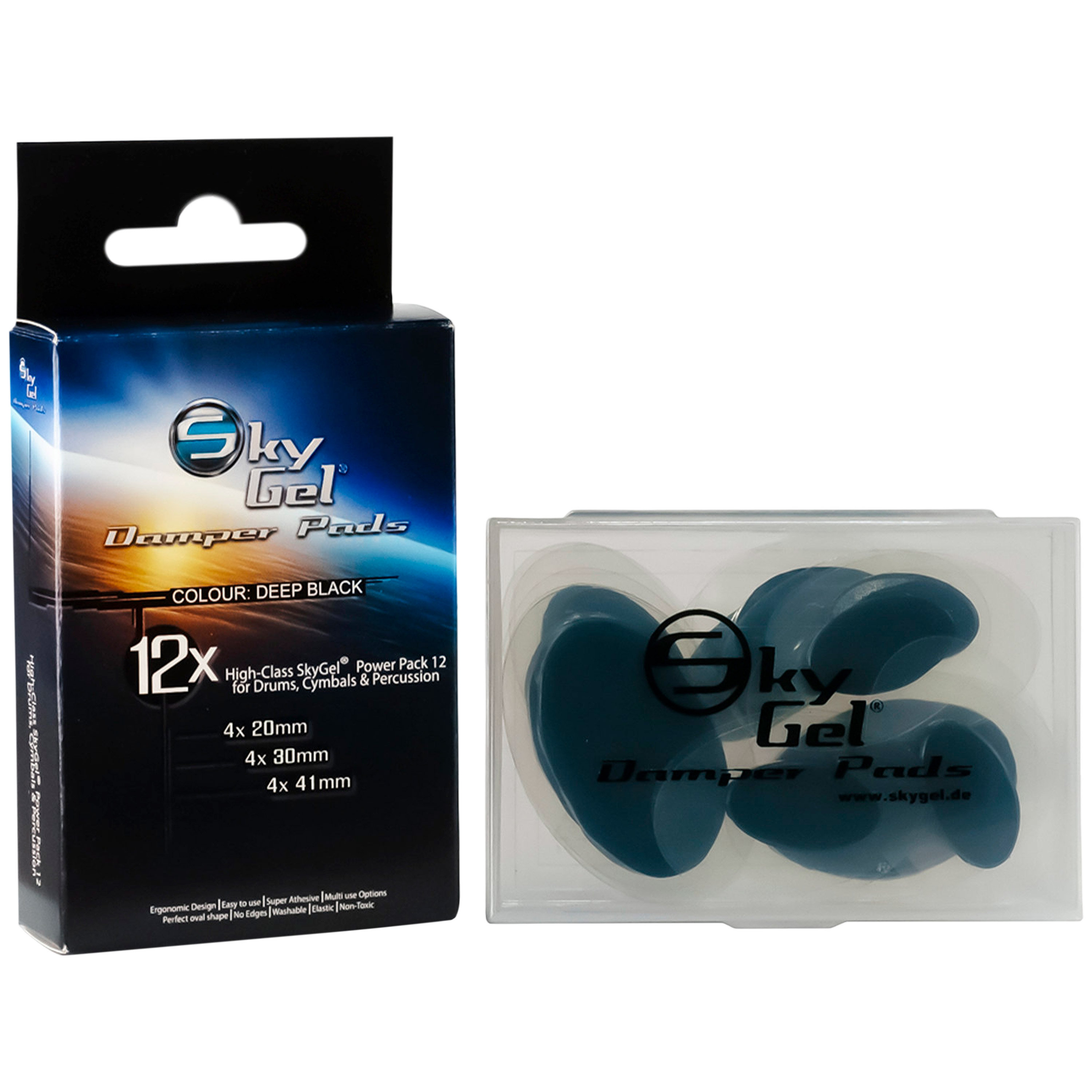 SKY Music SG12DBK Damper Pads Skygel Noir Foncé (pack de 12) - Muffles ...