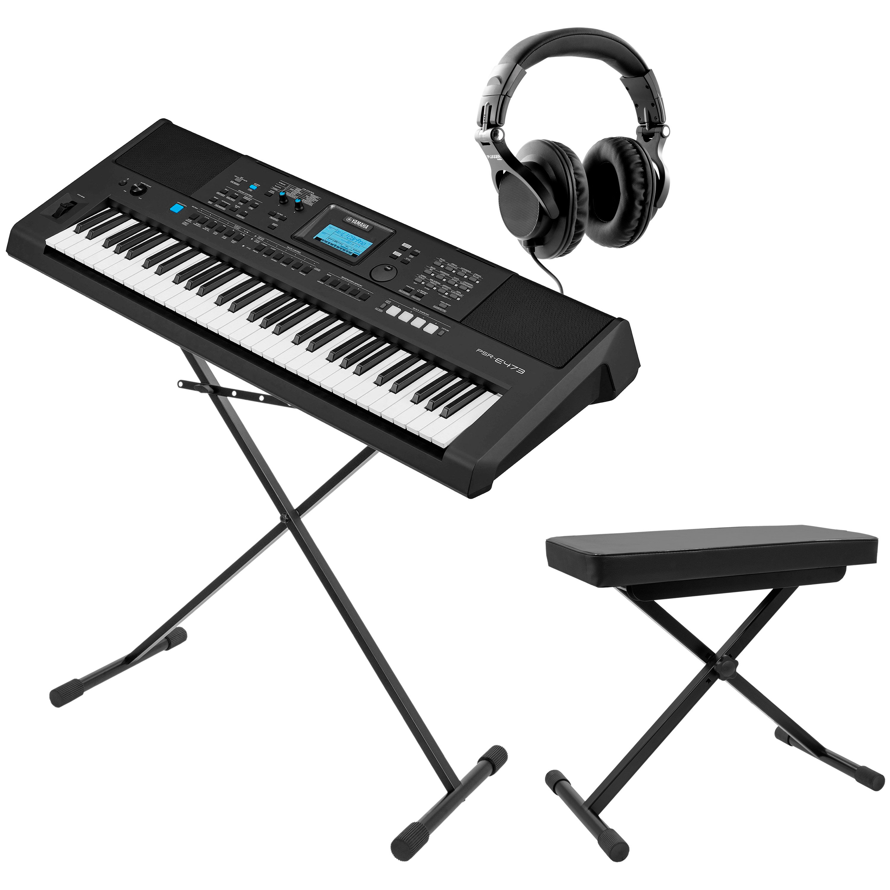 Yamaha Pack PSR-E473 + Stand + Banquette + Casques - Clavier toucher ...