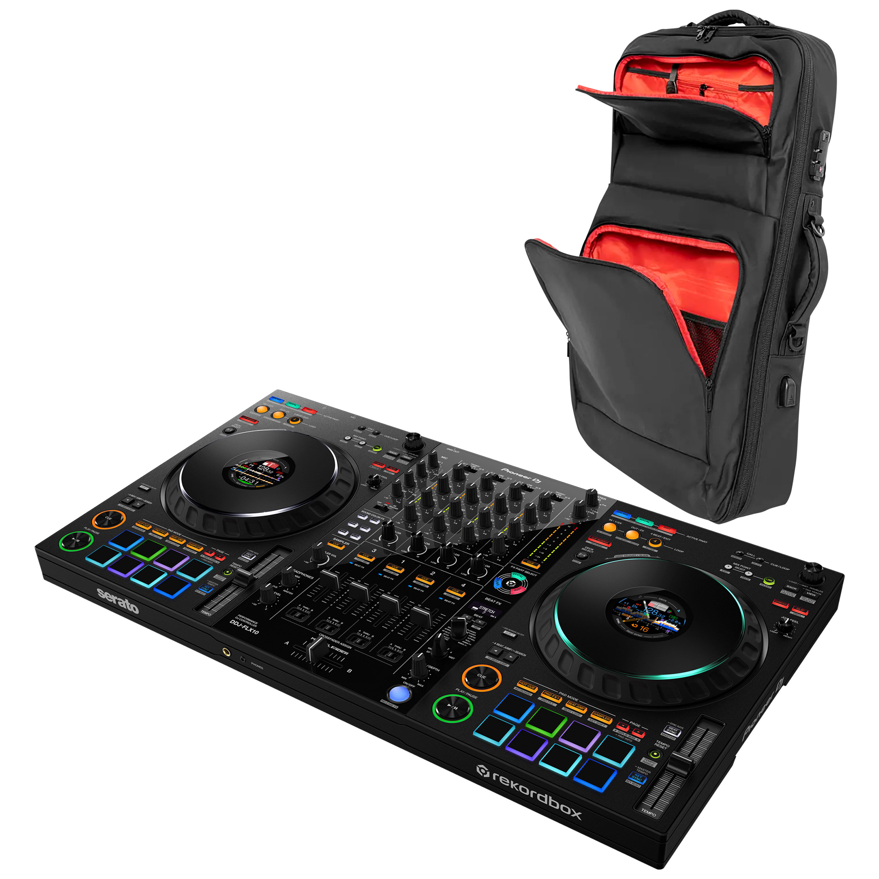 Pioneer DJ DDJ-FLX10 + K-Max MK3 Backpack - Contrôleur DJ USB SonoVente.com