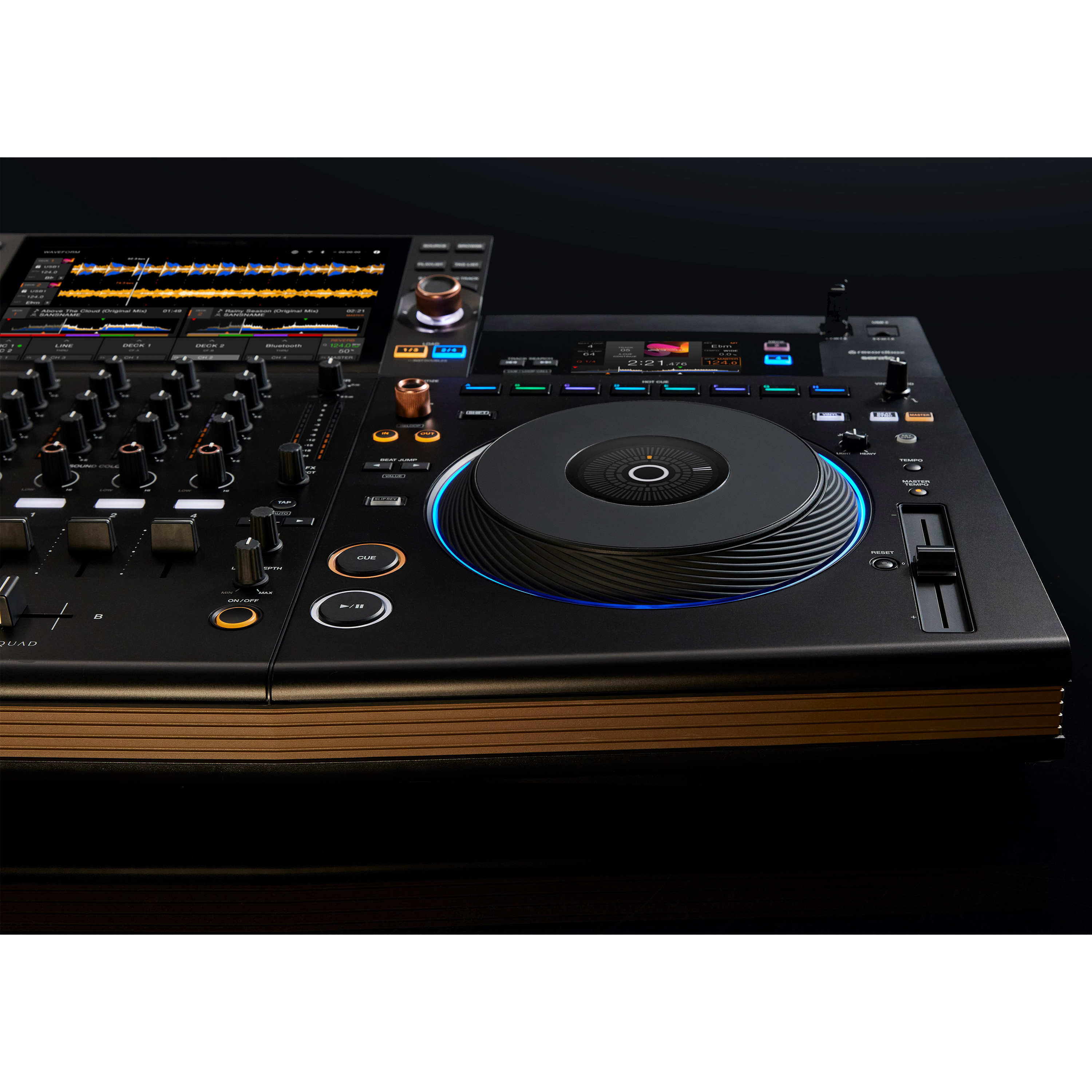 Pioneer DJ Opus-Quad + Table DJ Workstation Z Wheel Silver - Stand ...