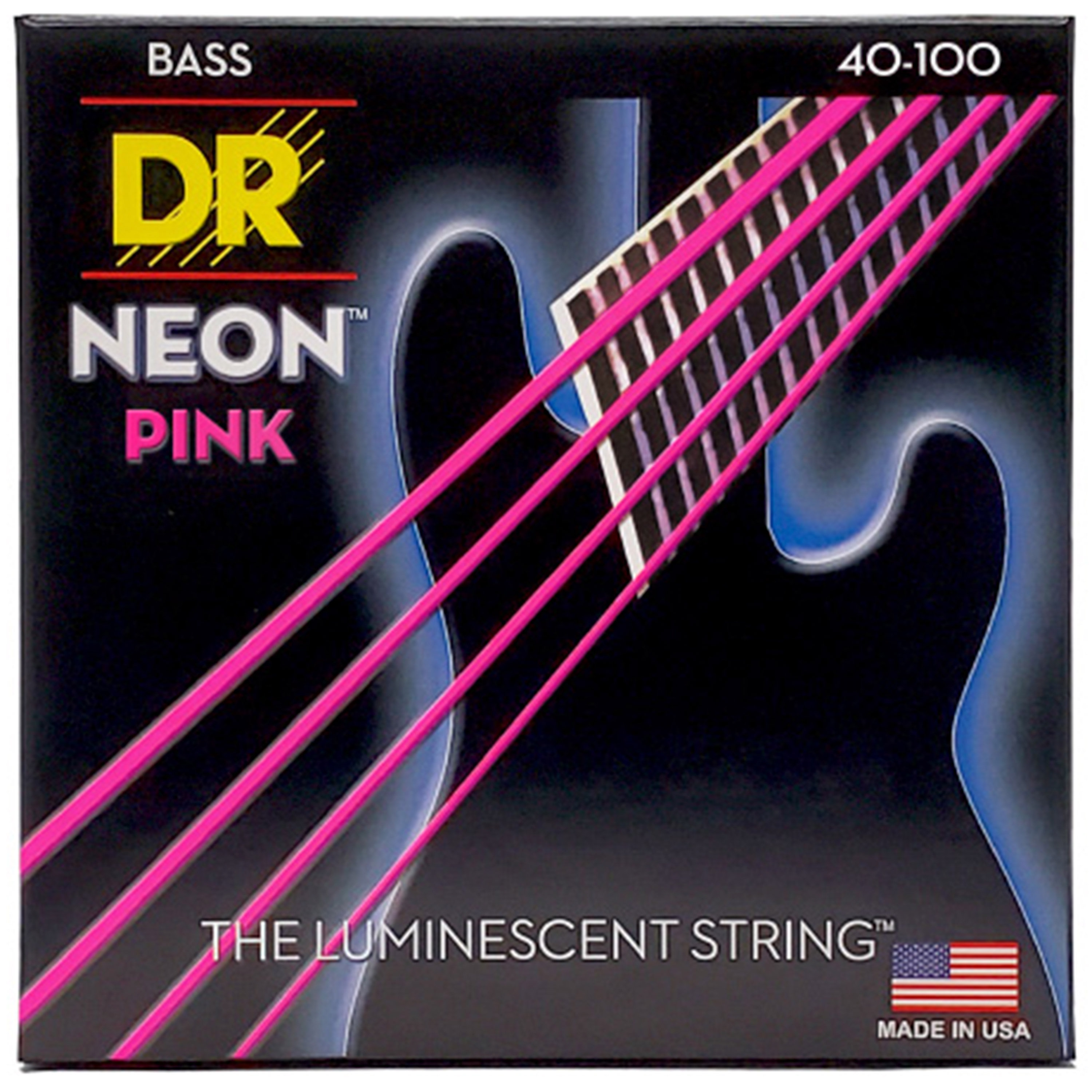 DR Strings Hi Def Neon Pink 4 Cordes Light 40-100 - Guitar Strings ...