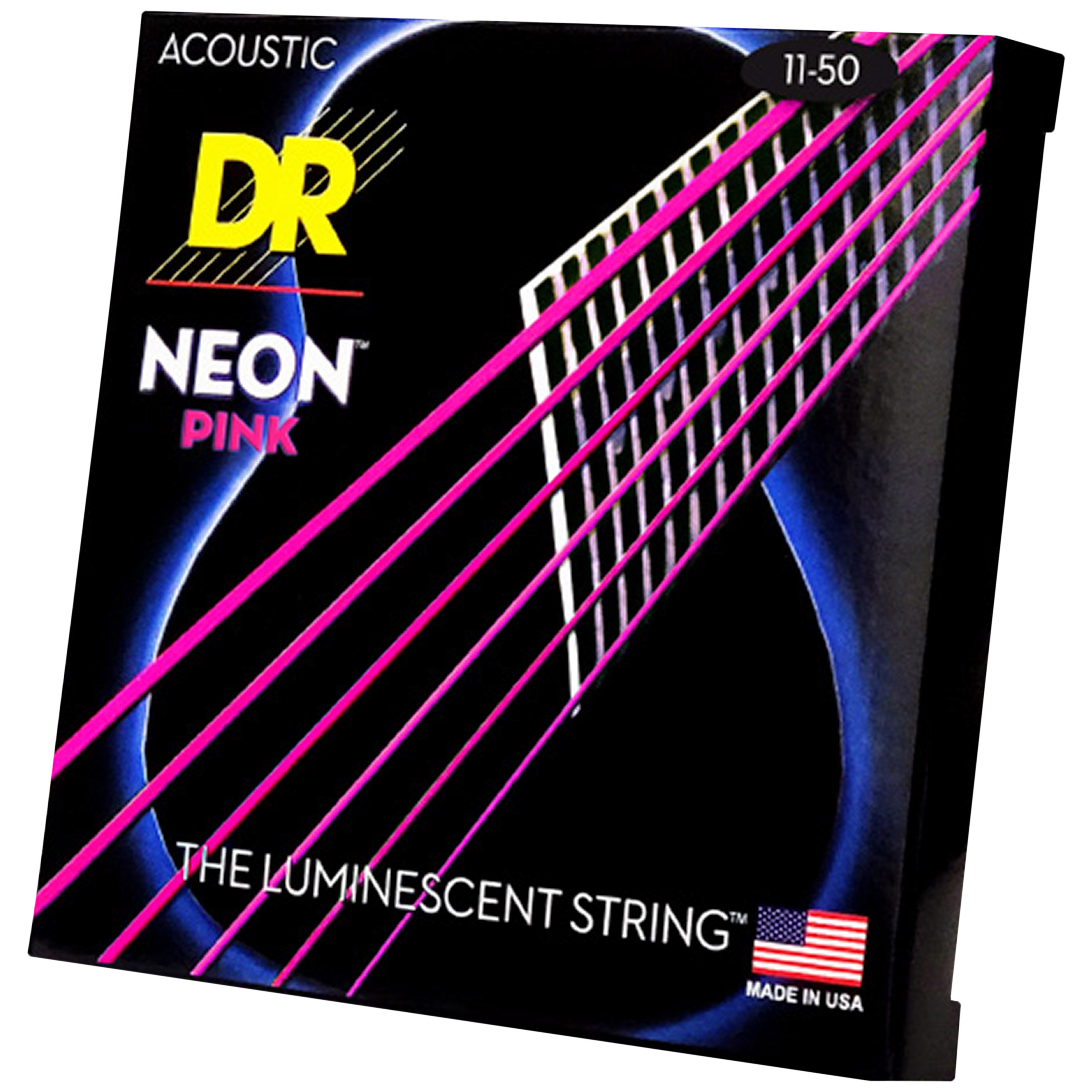 DR Strings Hi Def Neon Pink 6 Cordes Custom Light 11-50 - Cordes ...