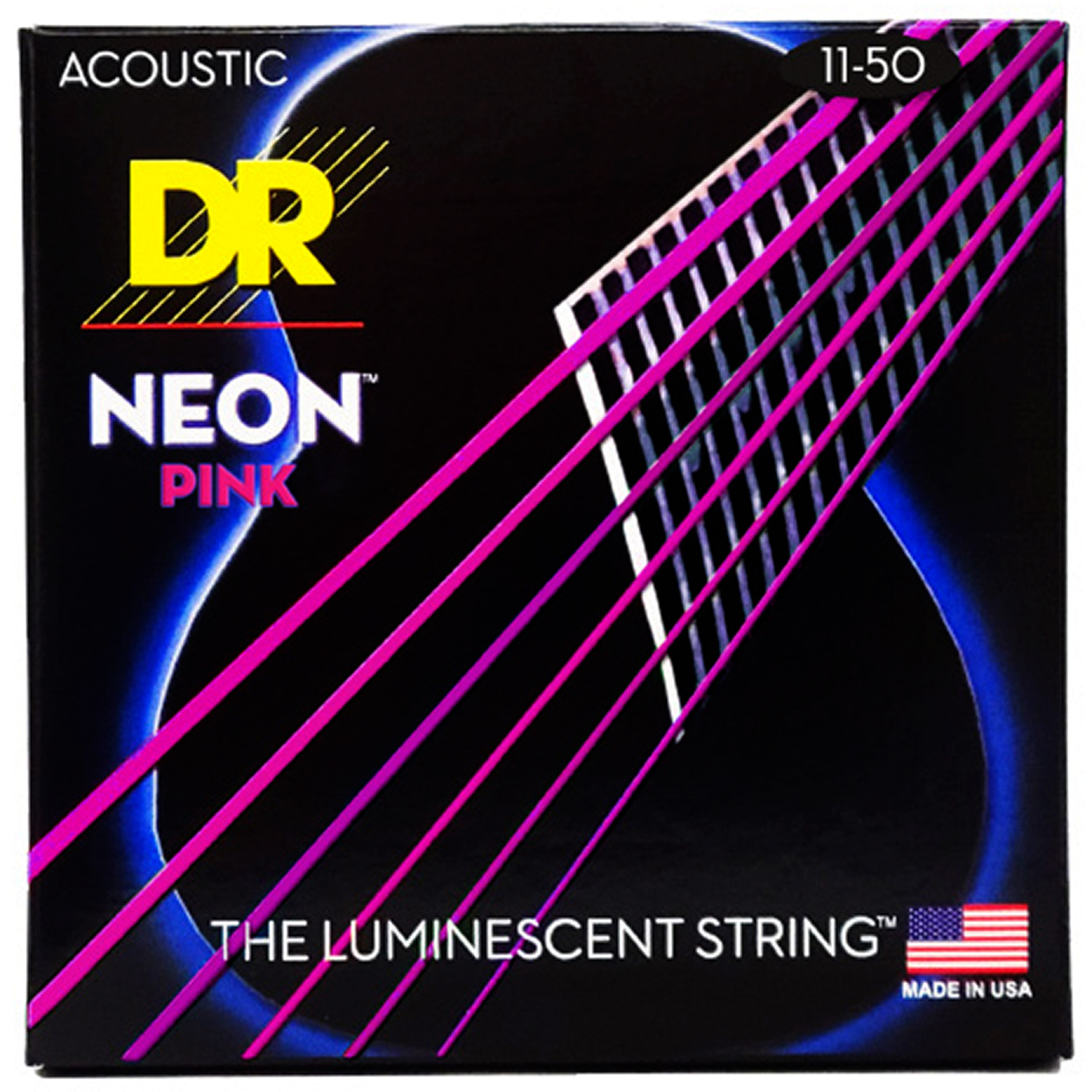 DR Strings Hi Def Neon Pink 6 Cordes Custom Light 11-50 - Cordes ...