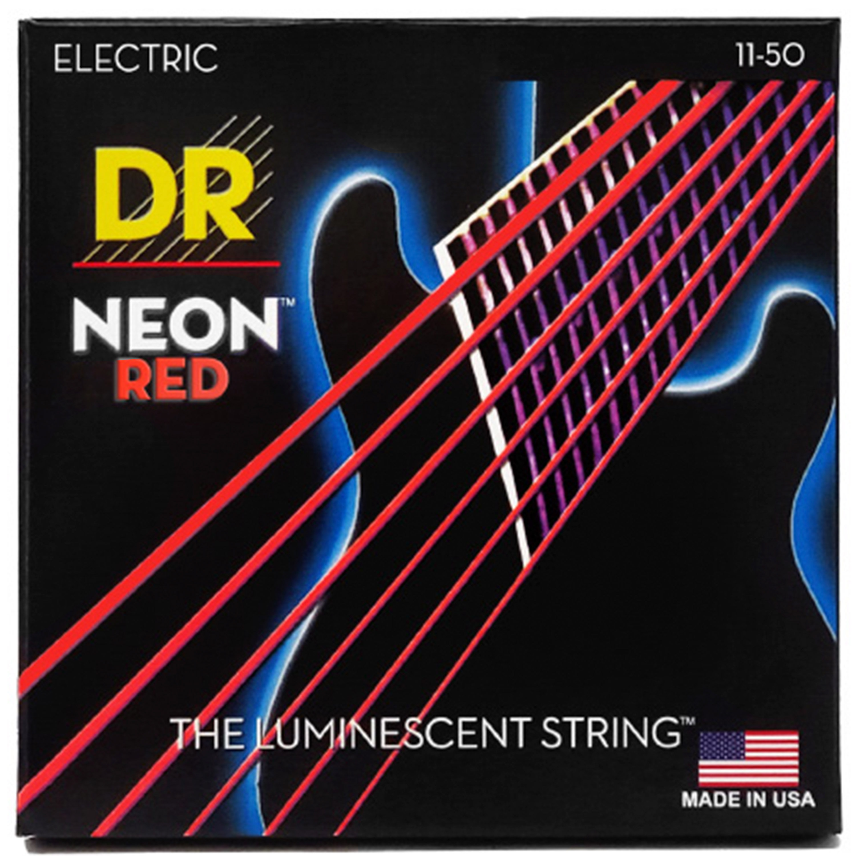 DR Strings Hi Def Neon Red 6 Cordes Custom Light 11-50 - Cordes guitare ...