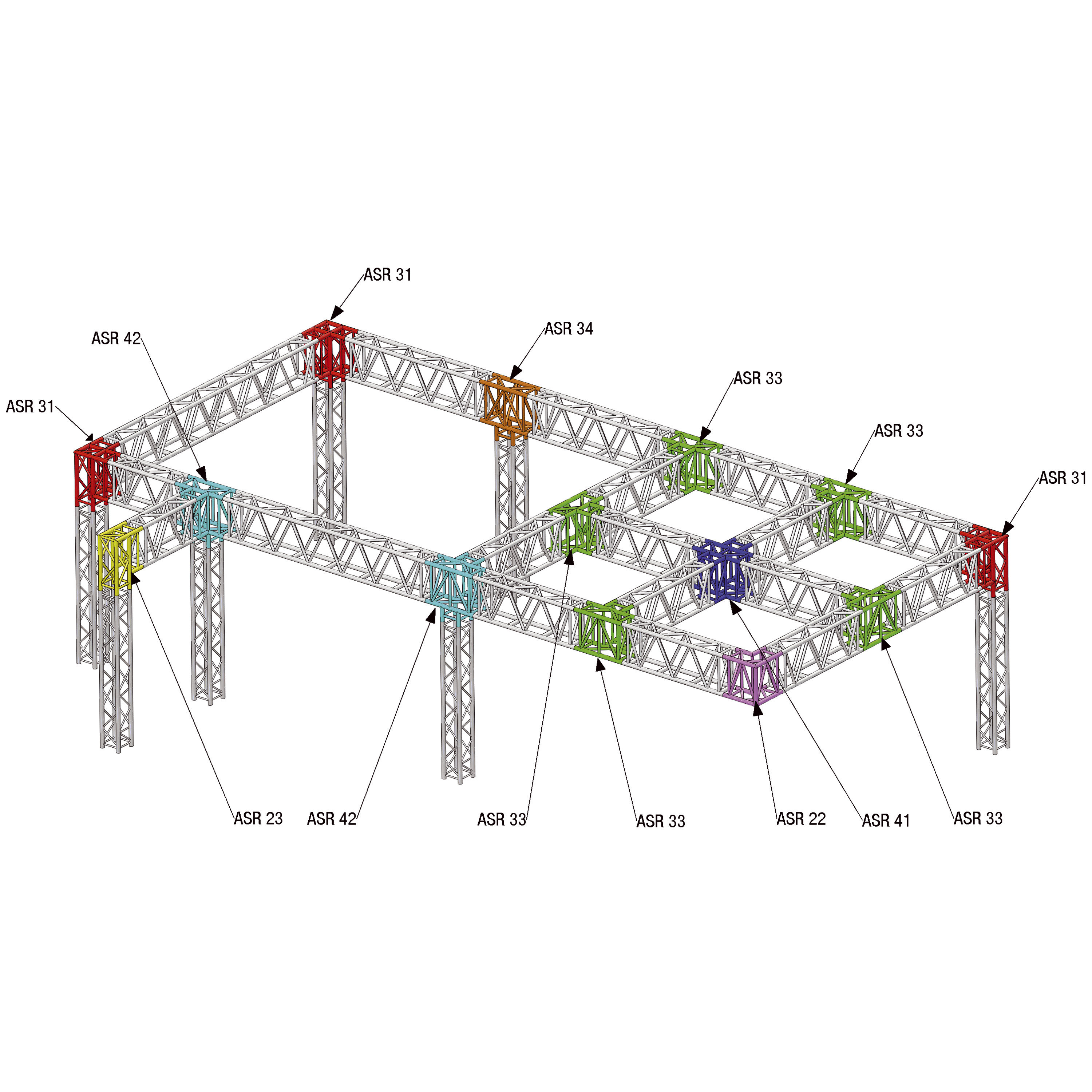 ASD SR5030300 Structure rectangulaire 540 x 290 mm longueur 3m ...