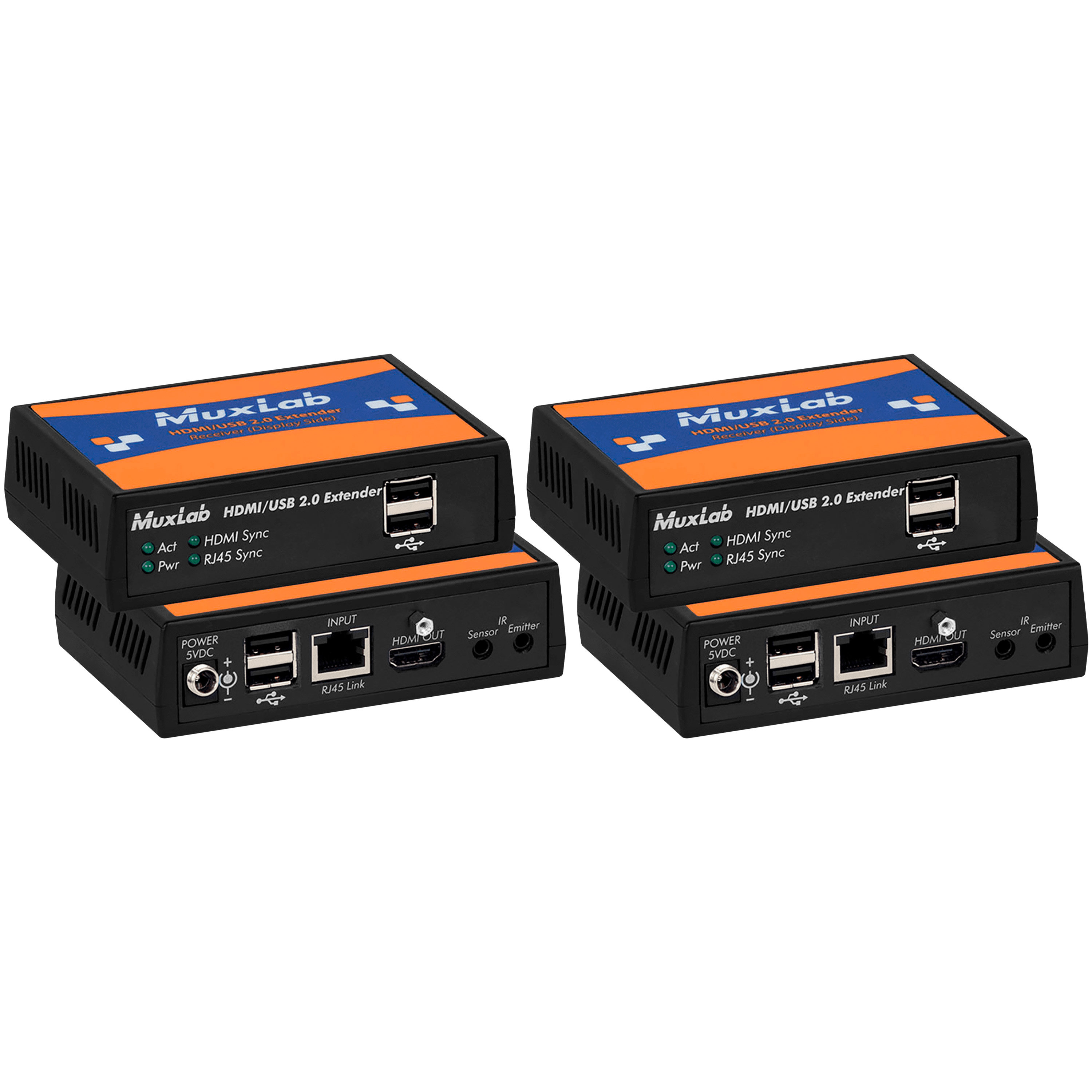 MuxLab 500457 HDMI / USB 2.0 Extender Kit 4K60 - Materiel streaming ...