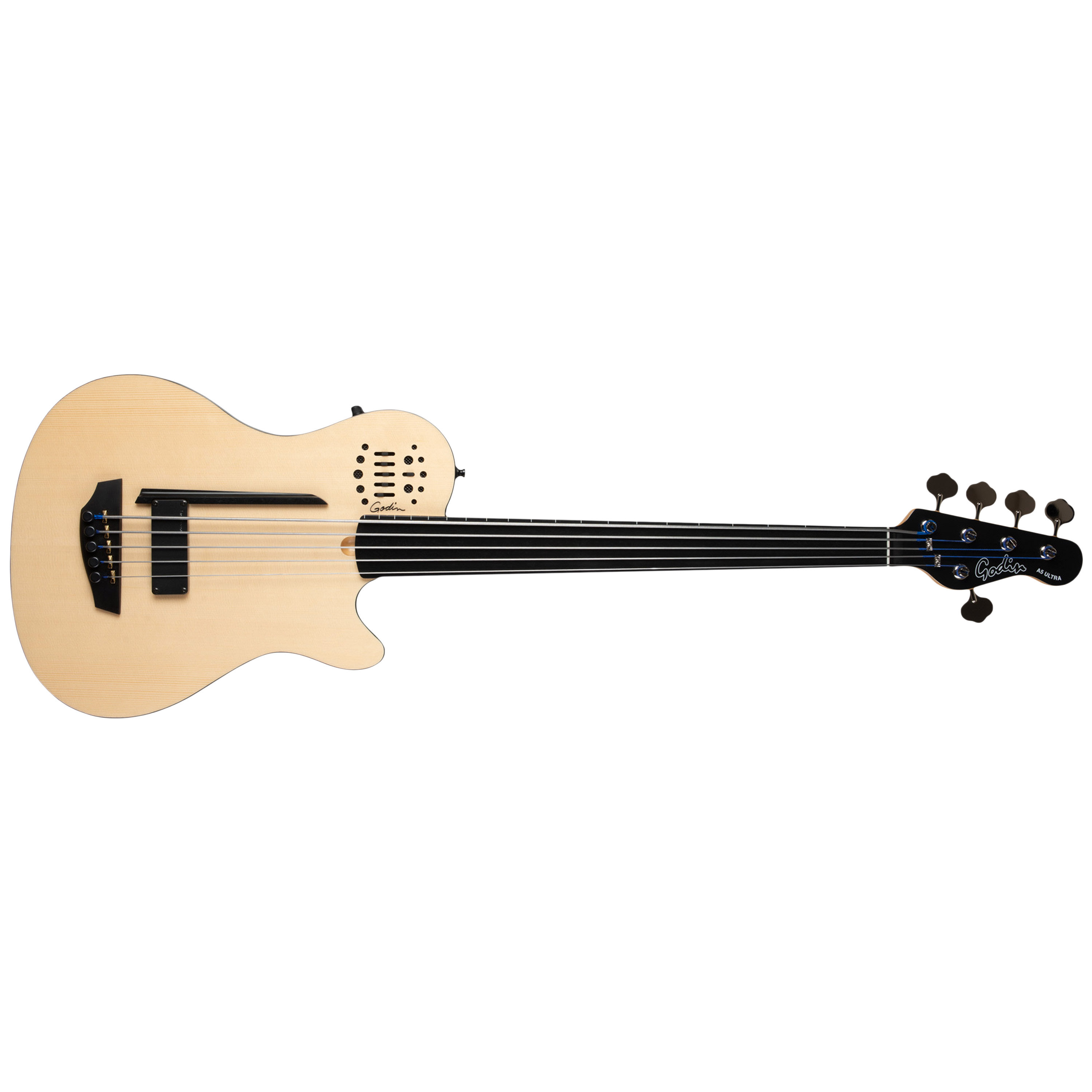 Godin A5 Ultra Natural Fretless A/E - Elektro-akoestische bas SonoVente ...