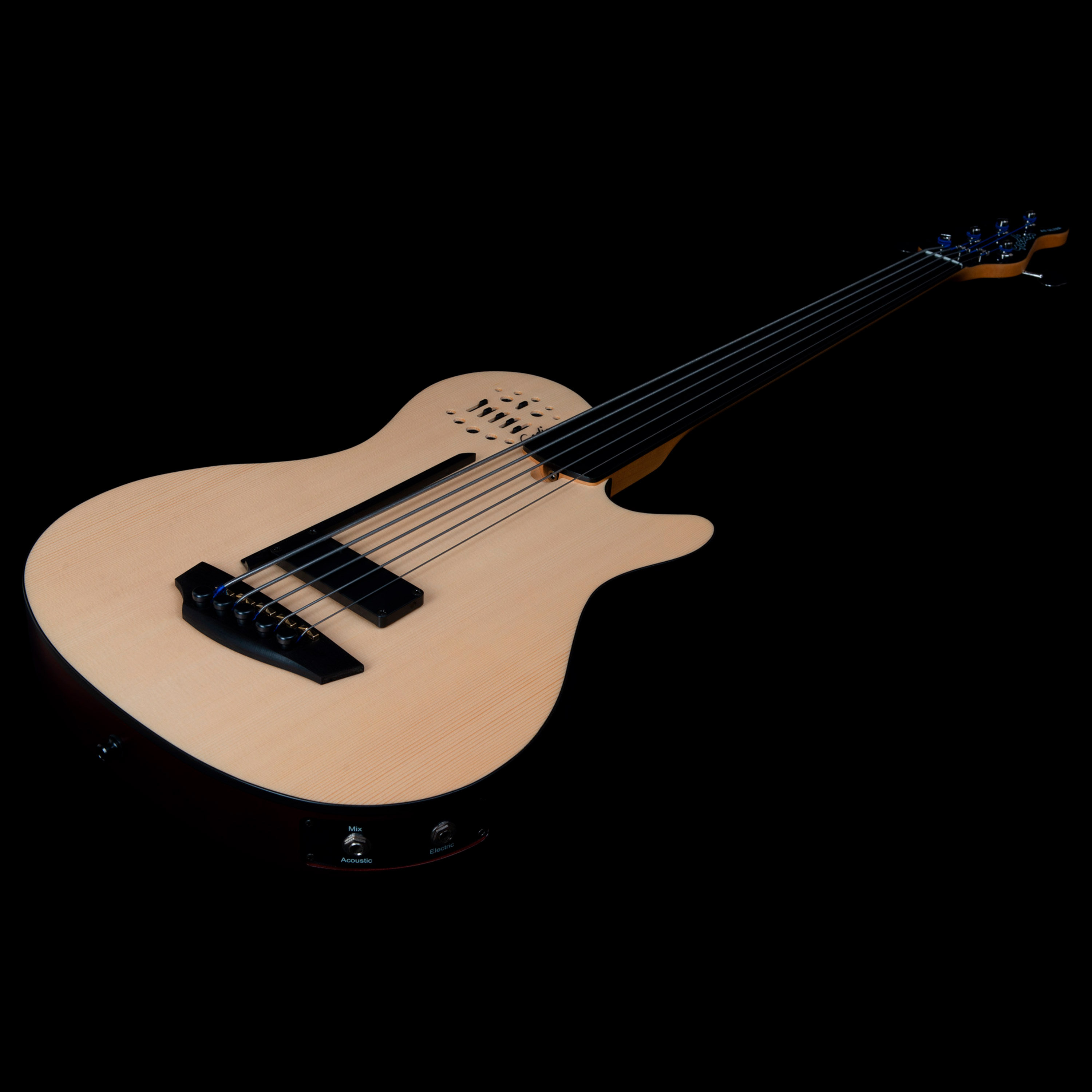 Godin A5 Ultra Natural Fretless A/E - Elektro-akoestische bas SonoVente ...