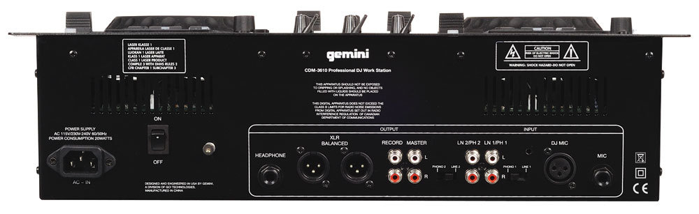 Gemini CDM 3610 - Platine CD MP3 à plat SonoVente.com