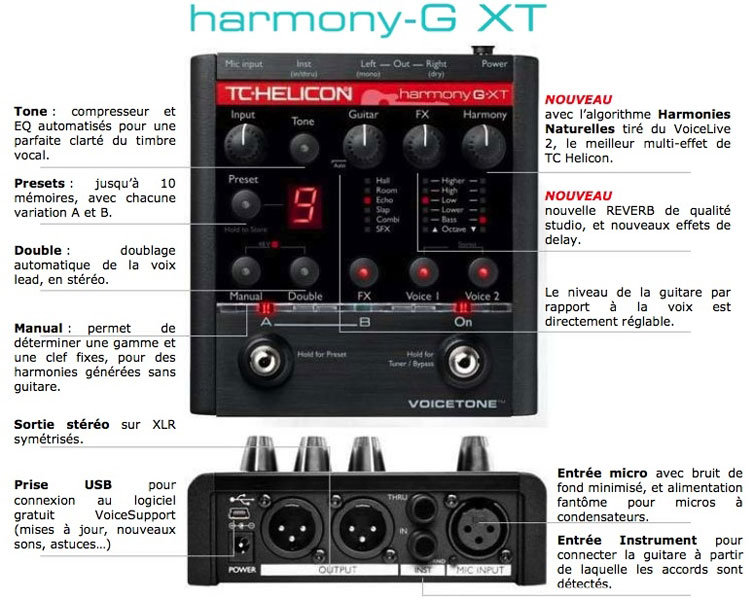 TC Helicon VoiceTone Harmony-G XT - Multi-effets SonoVente.com