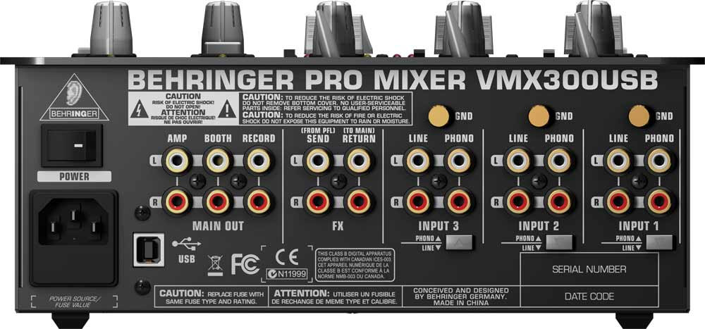 Behringer VMX300 USB - Table de mixage DJ SonoVente.com